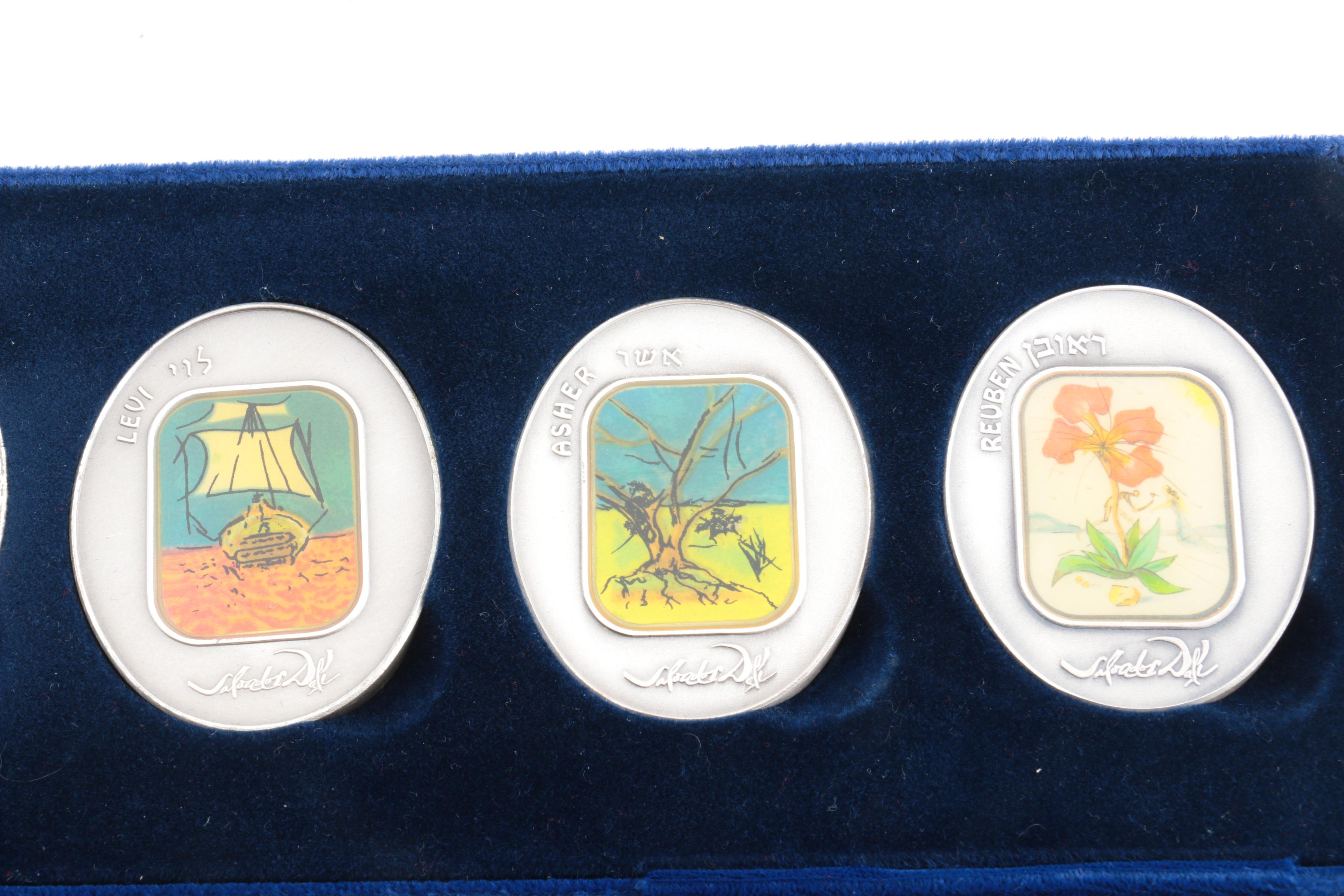 Salvador Dalí "12 Tribes of Israel" .999 Silver Medallion Set | EBTH