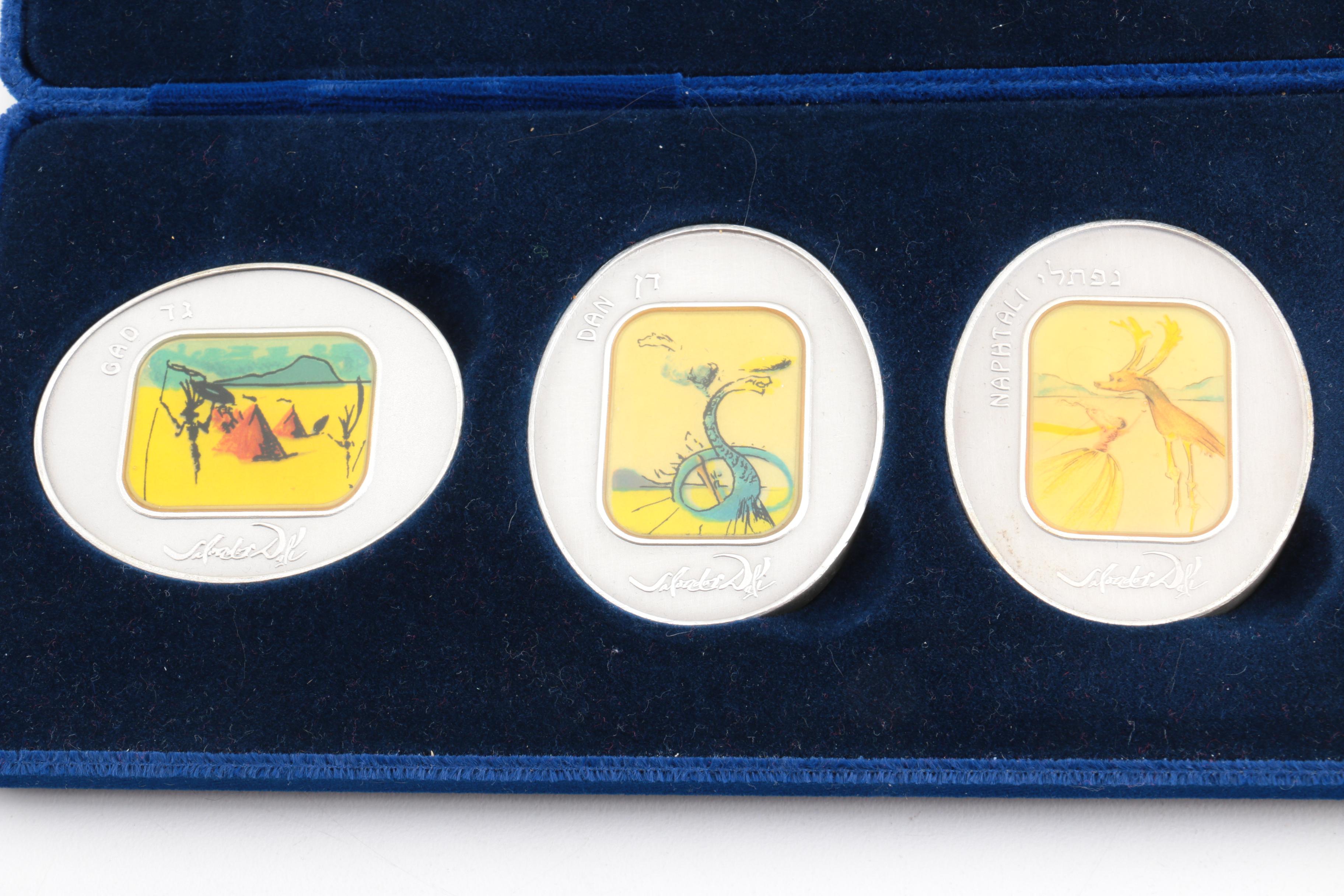 Salvador Dalí "12 Tribes of Israel" .999 Silver Medallion Set | EBTH