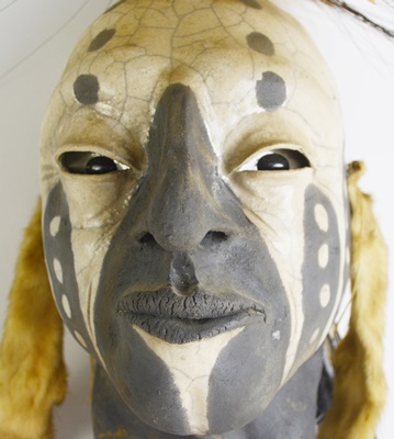 Austin Real Rider Native American Raku Clay Mask | EBTH