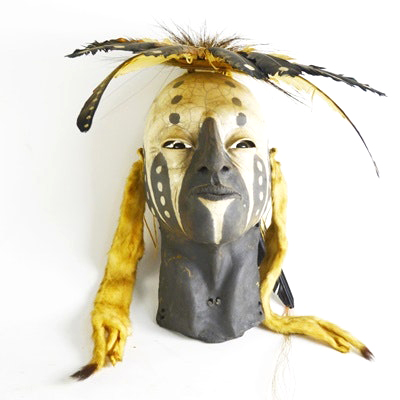 Austin Real Rider Native American Raku Clay Mask | EBTH