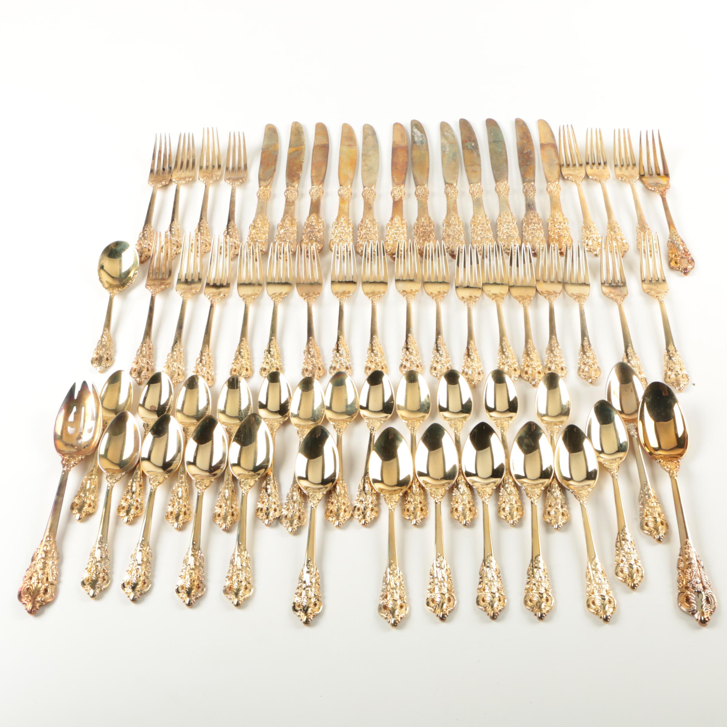 Godinger "Baroque" Gold Electroplate Flatware | EBTH