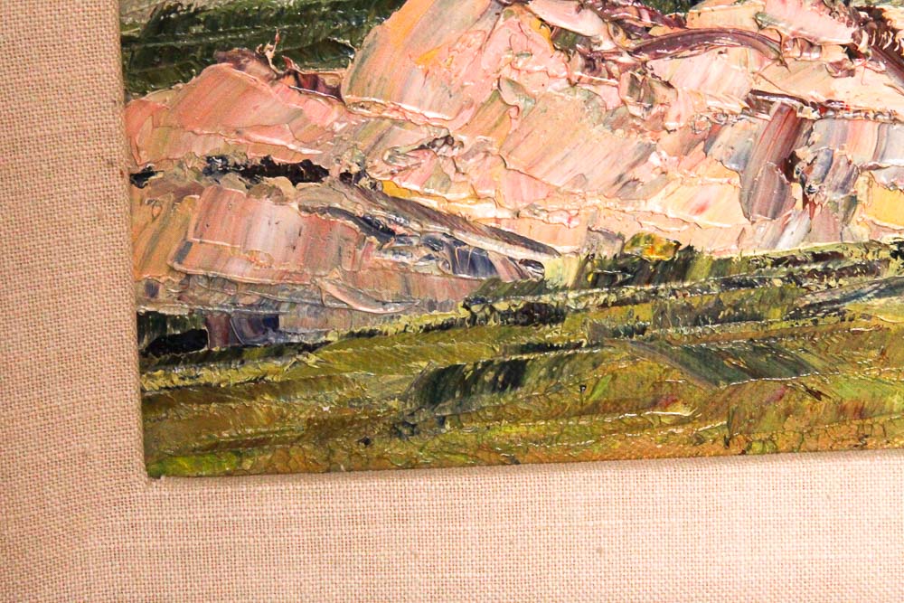 James Emery Greer Oil Painting on Canvas of a Panoramic Mountain ...