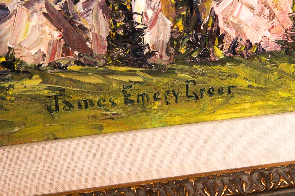 James Emery Greer Oil Painting on Canvas of a Panoramic Mountain ...