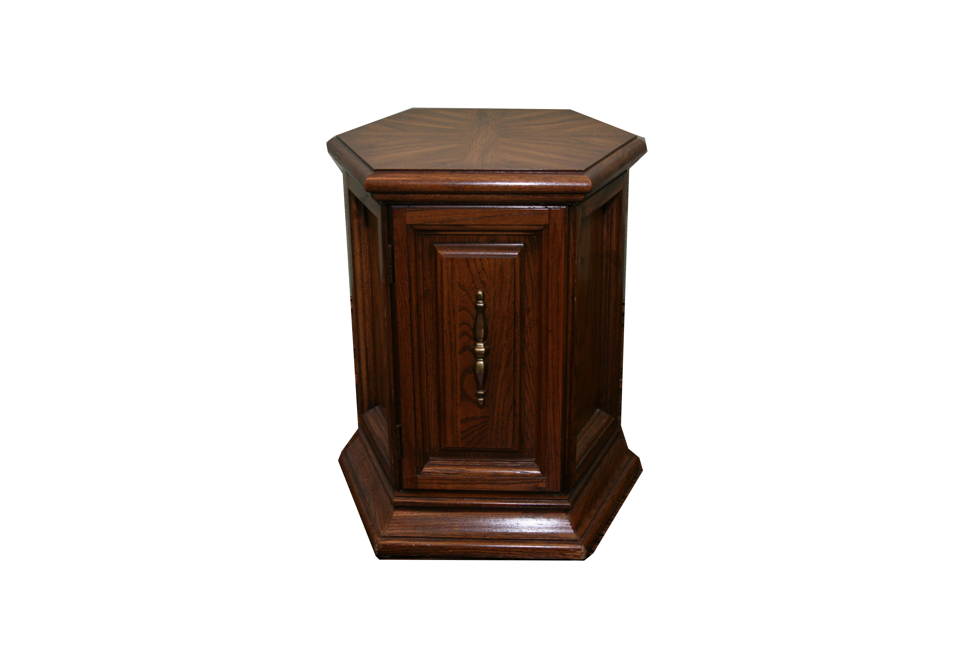 Mediterranean Style Hexagonal Oak End Table | EBTH