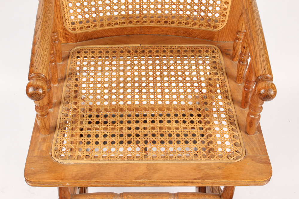 Antique Victorian Oak and Cane High Chair | EBTH