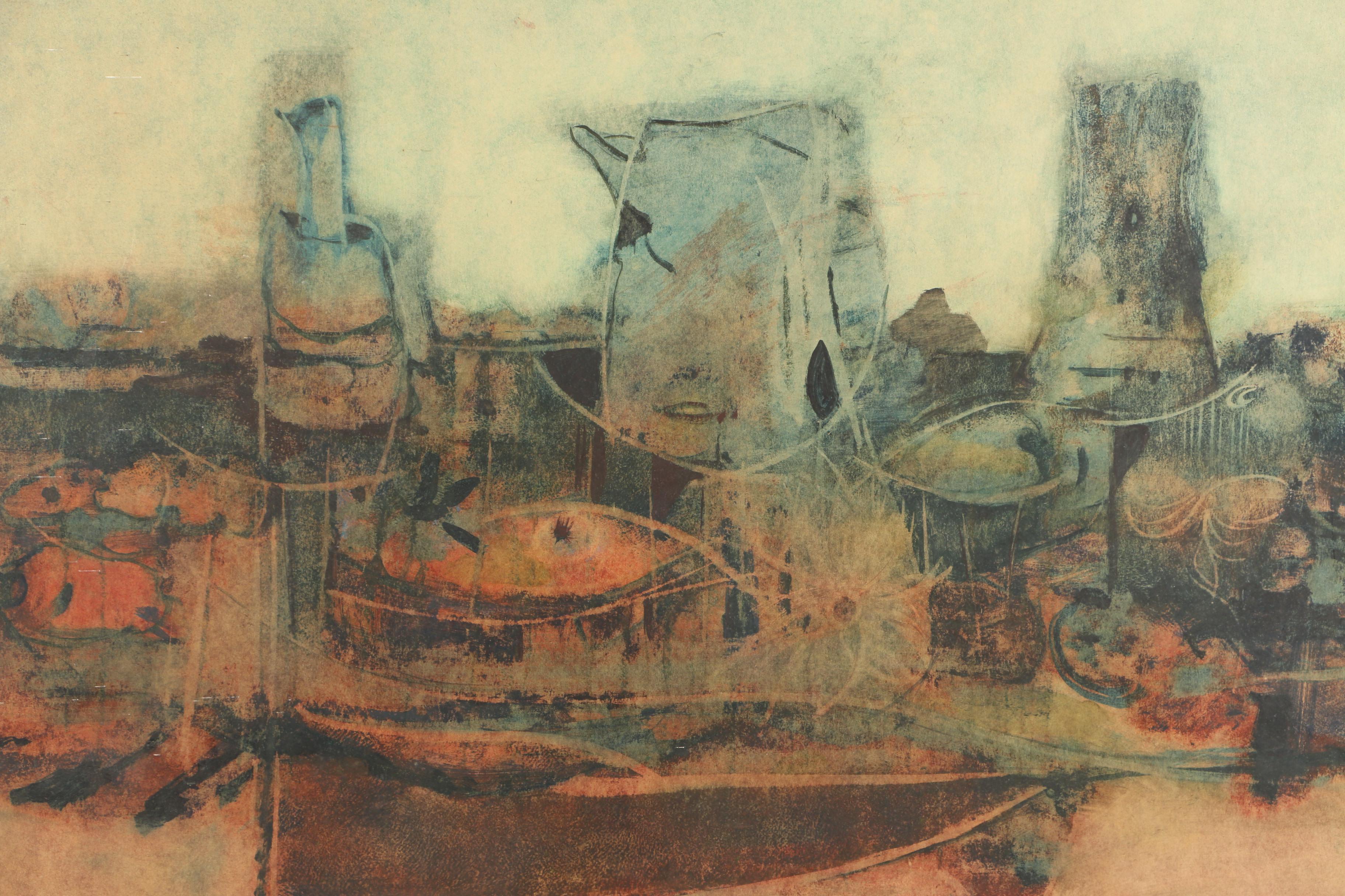 Donald Purdy Mixed Media and Oil Painting of Abstract Composition | EBTH