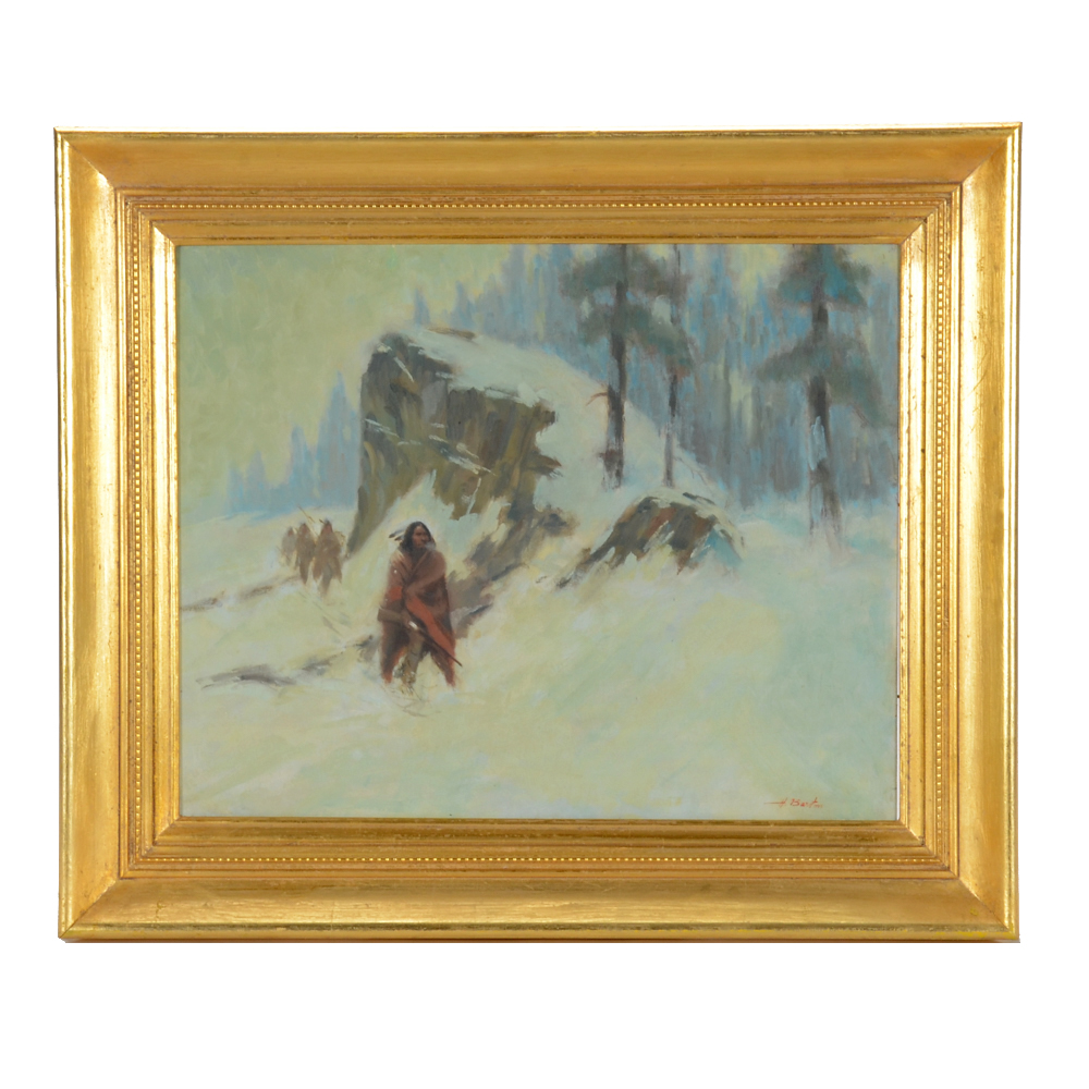Harry Barton Oil Painting on Canvas "A Cold Trail" | EBTH