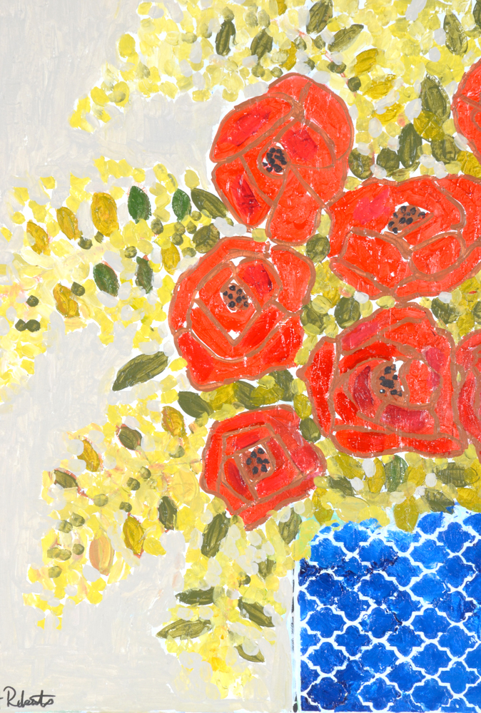 Kaitlin Roberts Acrylic Painting "Roses in a Ginger Jar" | EBTH