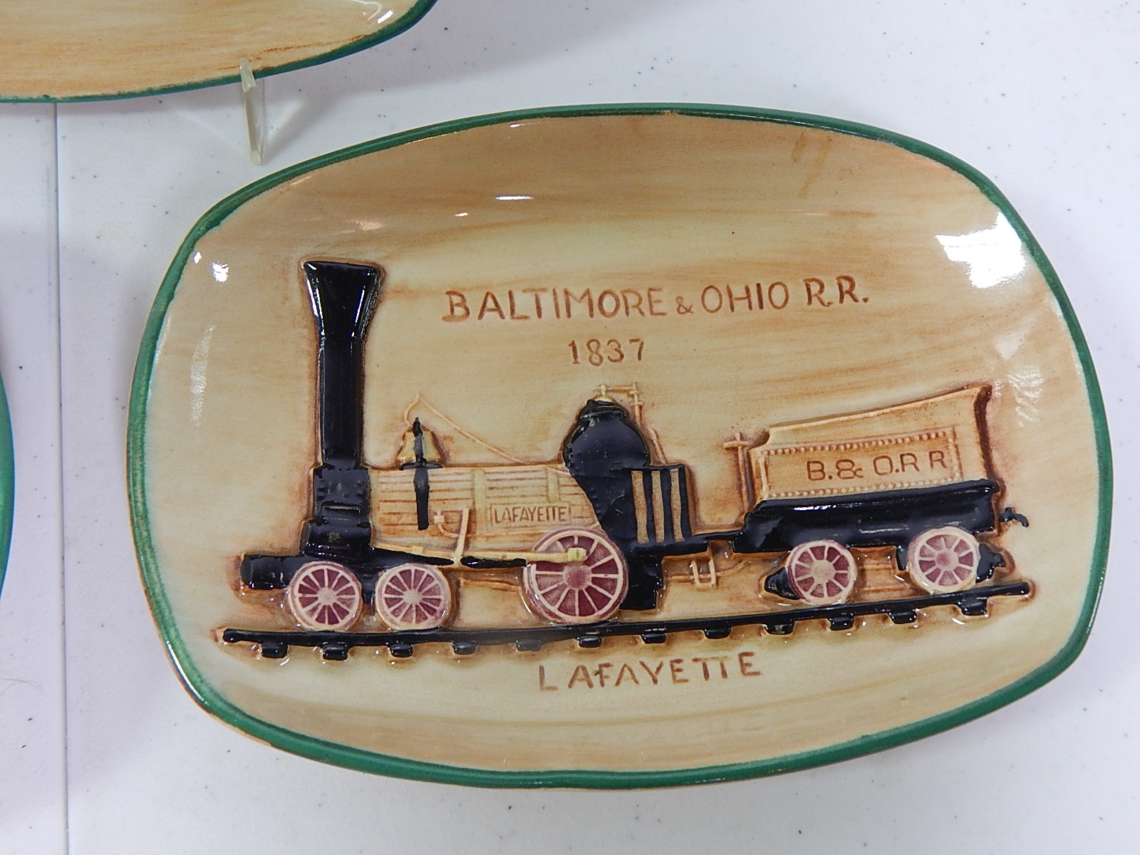 Three Railroad Glazed Ceramic Trays from Pennsbury Pottery | EBTH