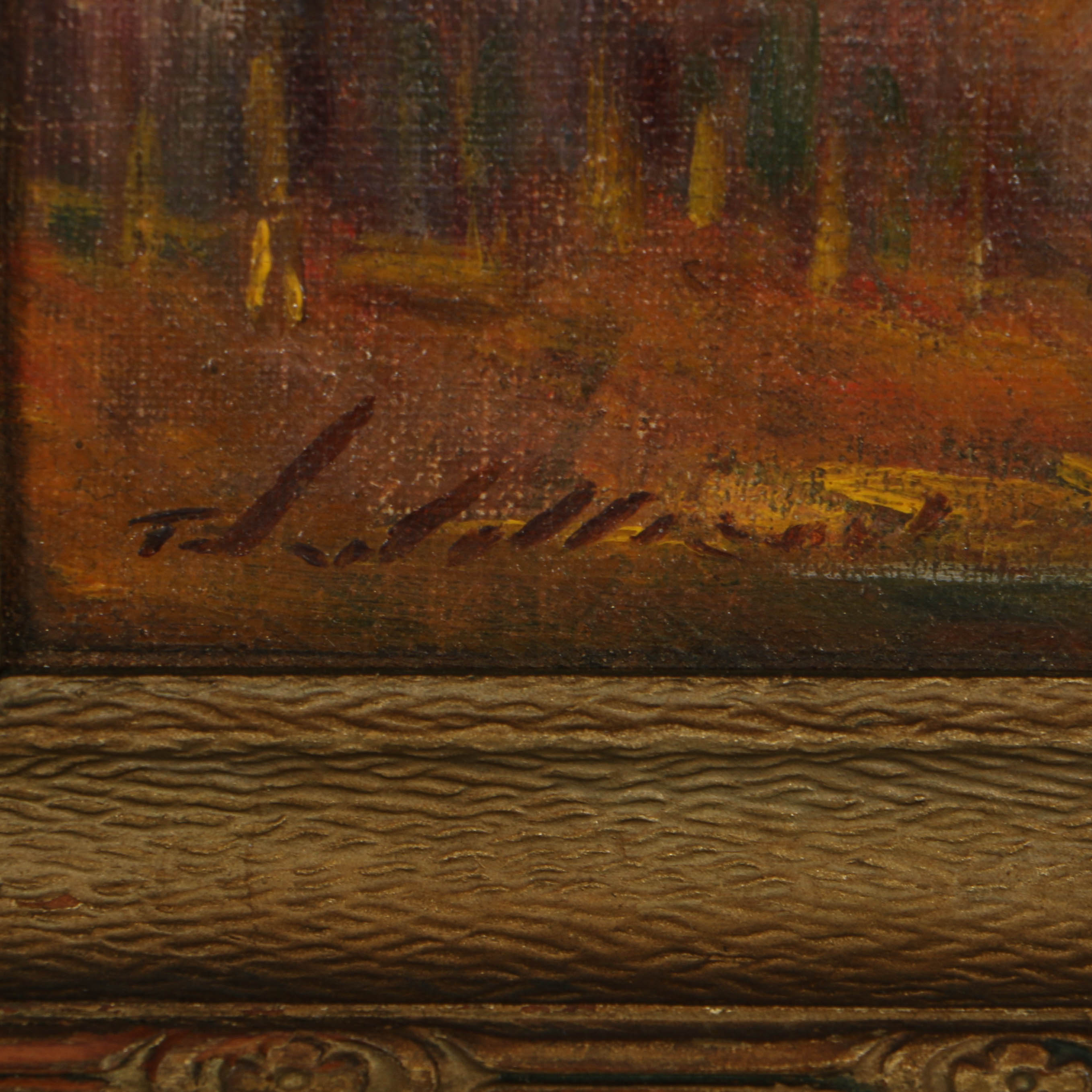 Oil Painting on Canvas Board by Ohio Artist T.J. Willison (1864-1940 ...