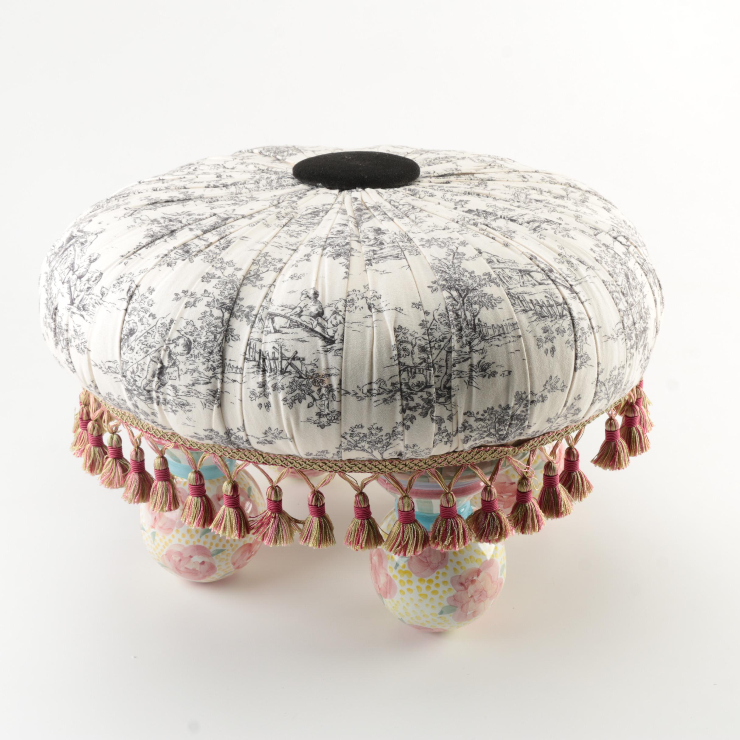 MacKenzie Childs Style Tuffet Ottoman | EBTH