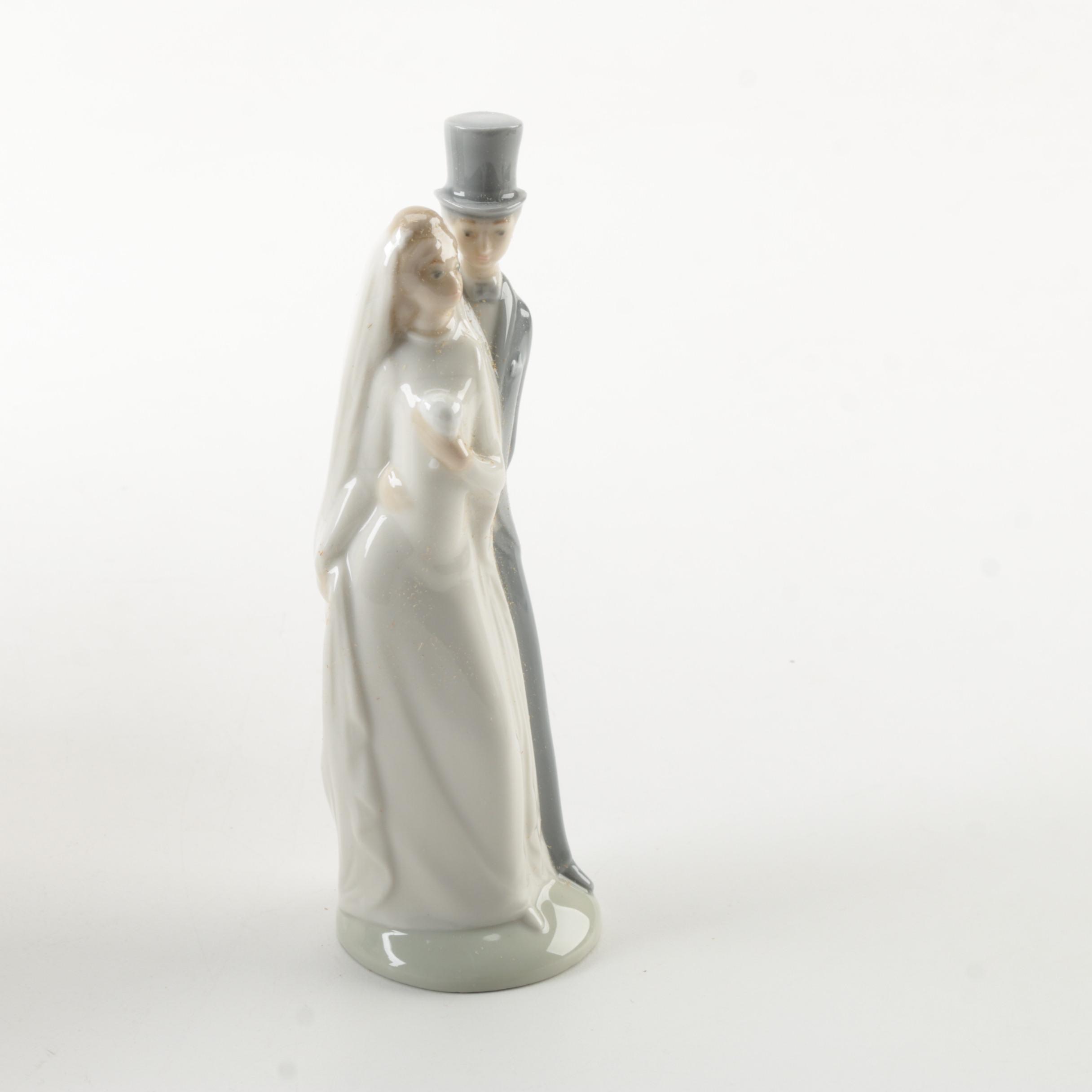 Nao by Lladró "Just Married" Handmade Porcelain Wedding Cake Topper ...