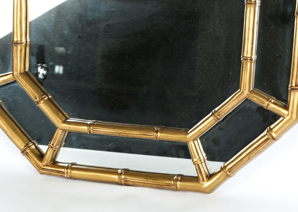 Gold Painted Bamboo Style Wall Mirror | EBTH