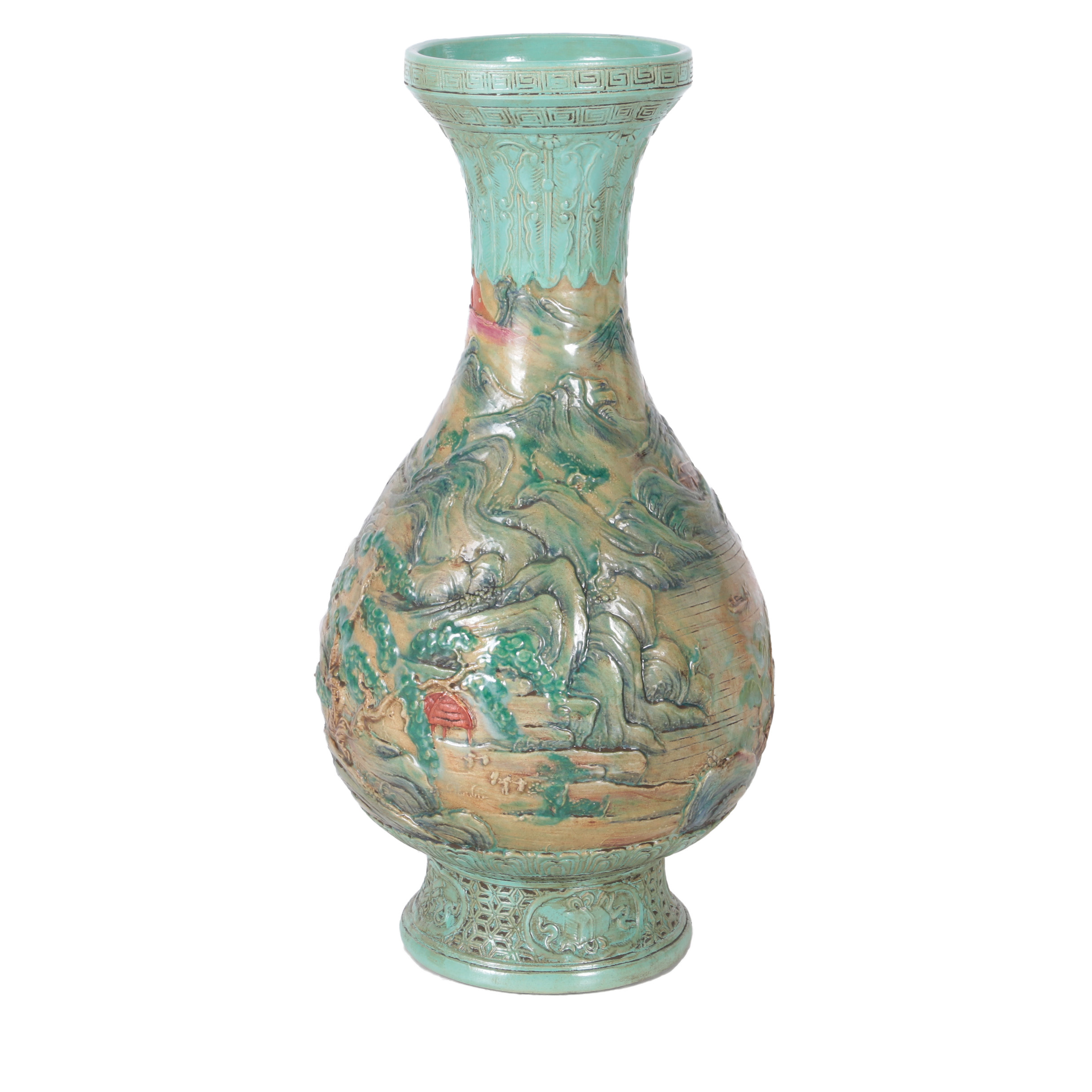 Chinese Turquoise Blue Ceramic Vase | EBTH