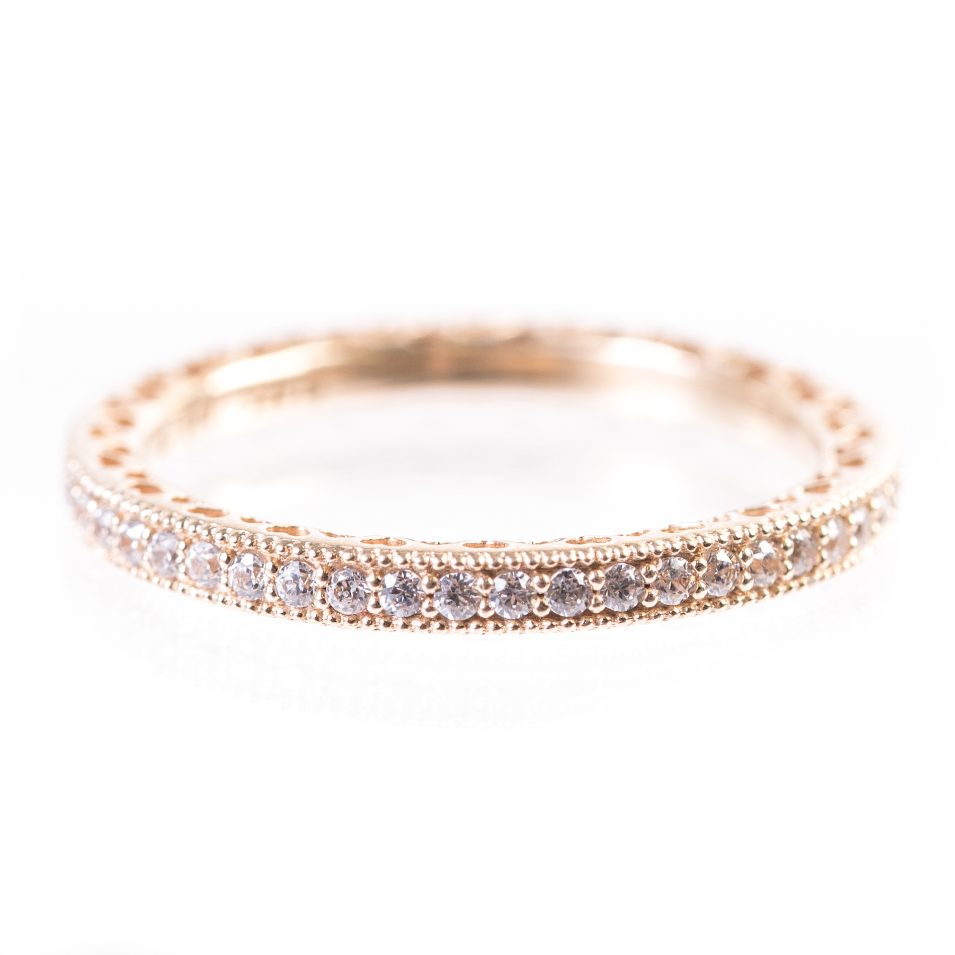 Pandora 14K Yellow Gold and Cubic Zirconia Eternity Band | EBTH