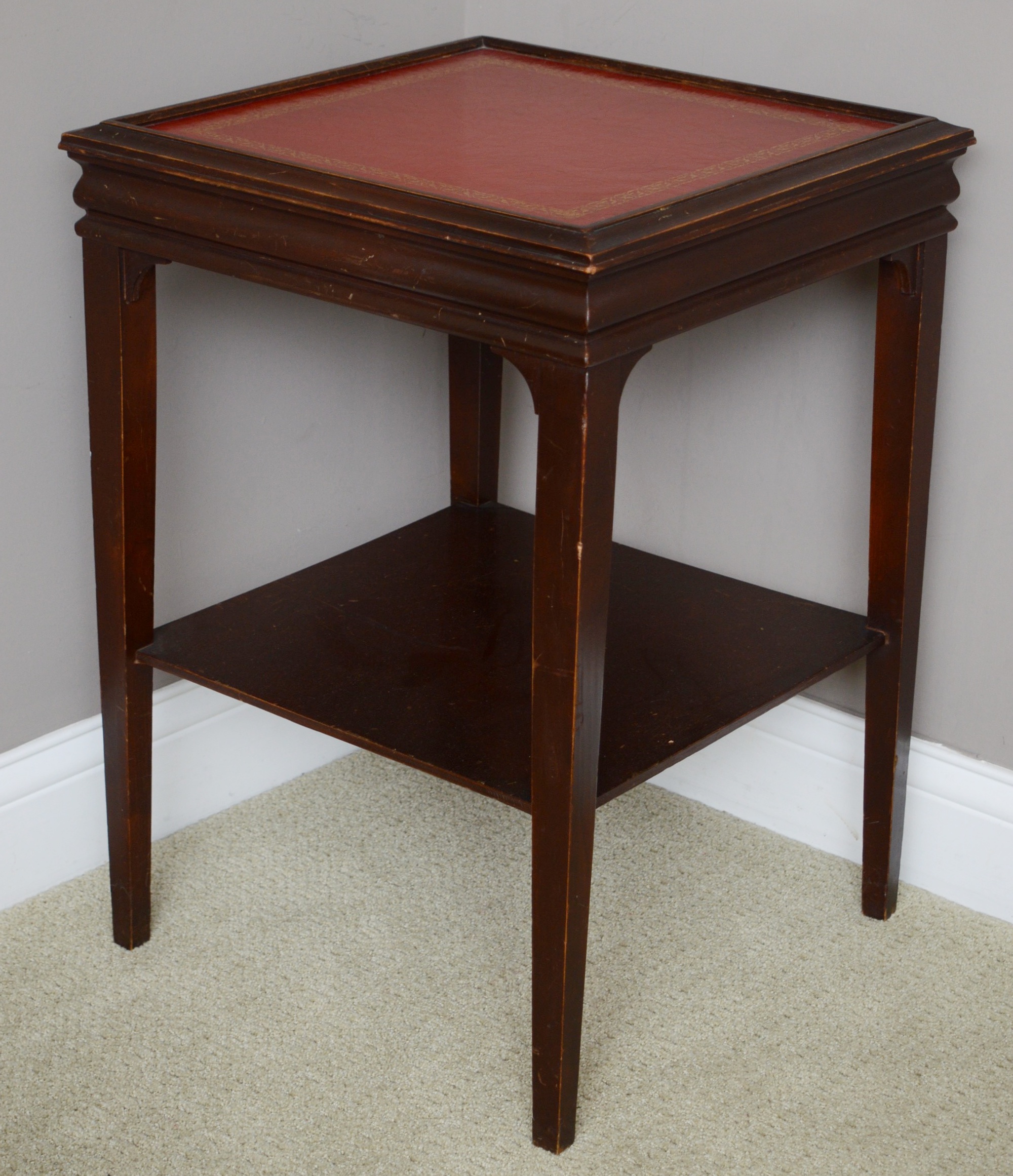 Leather Top End Table | EBTH