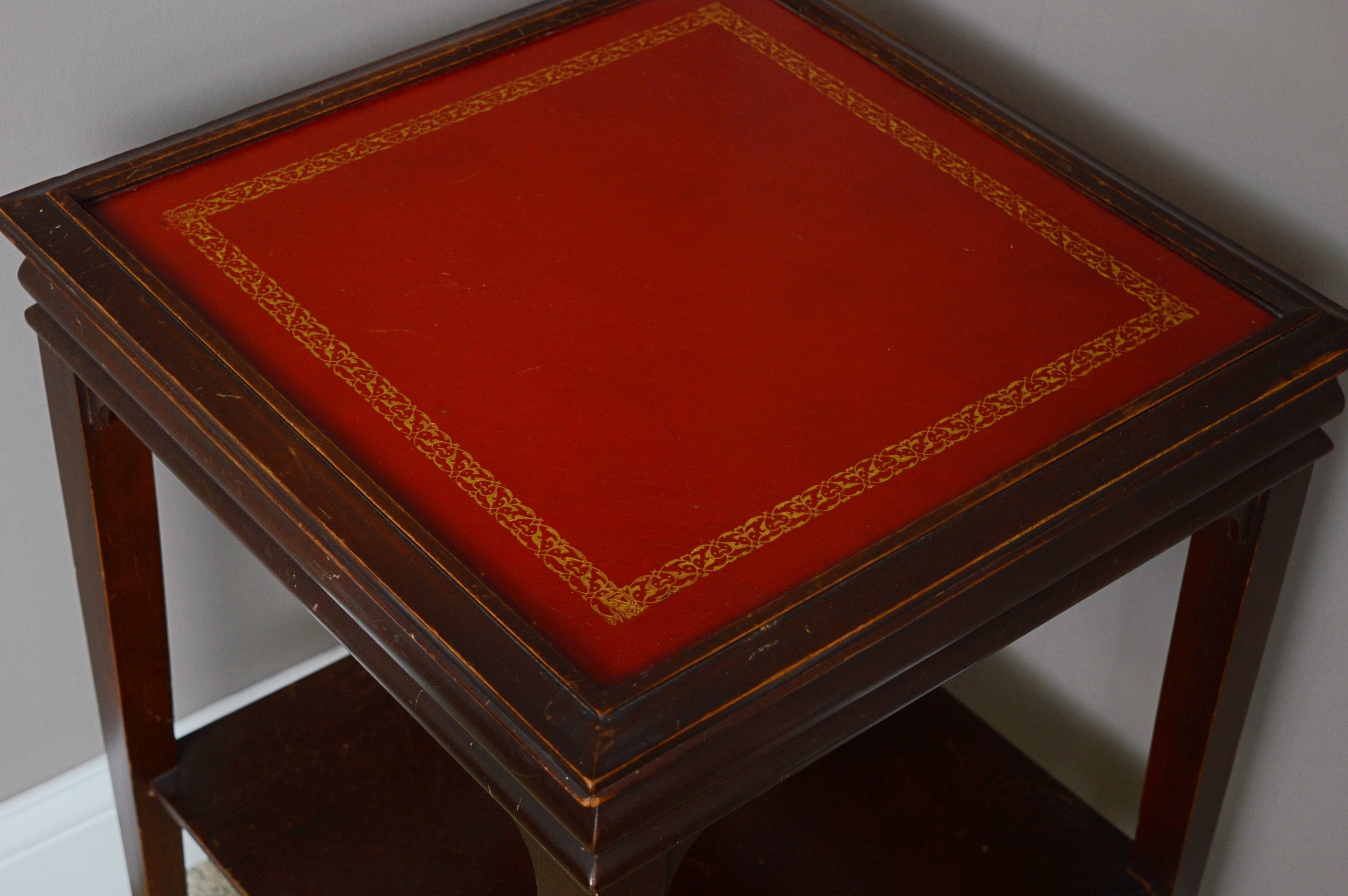 Leather Top End Table | EBTH