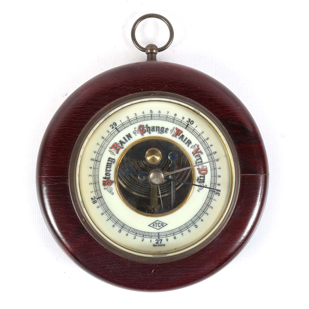 Vintage German ATCO JG Gischard 1651 Mahogany Wall Barometer | EBTH