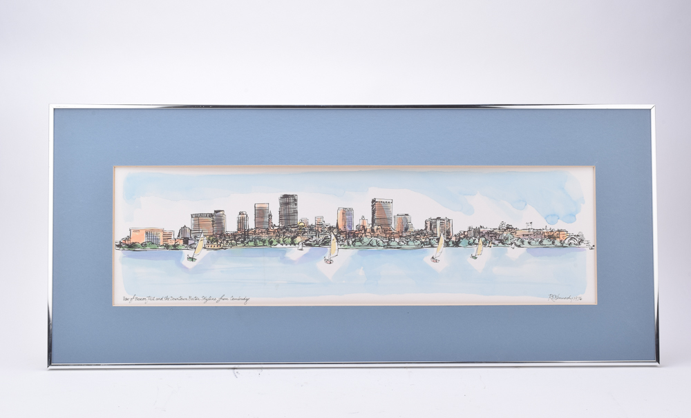 Robert E. Kennedy Watercolor on Board Boston Skyline | EBTH