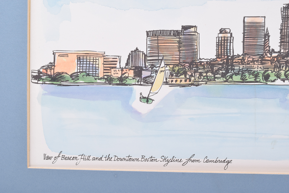 Robert E. Kennedy Watercolor on Board Boston Skyline | EBTH
