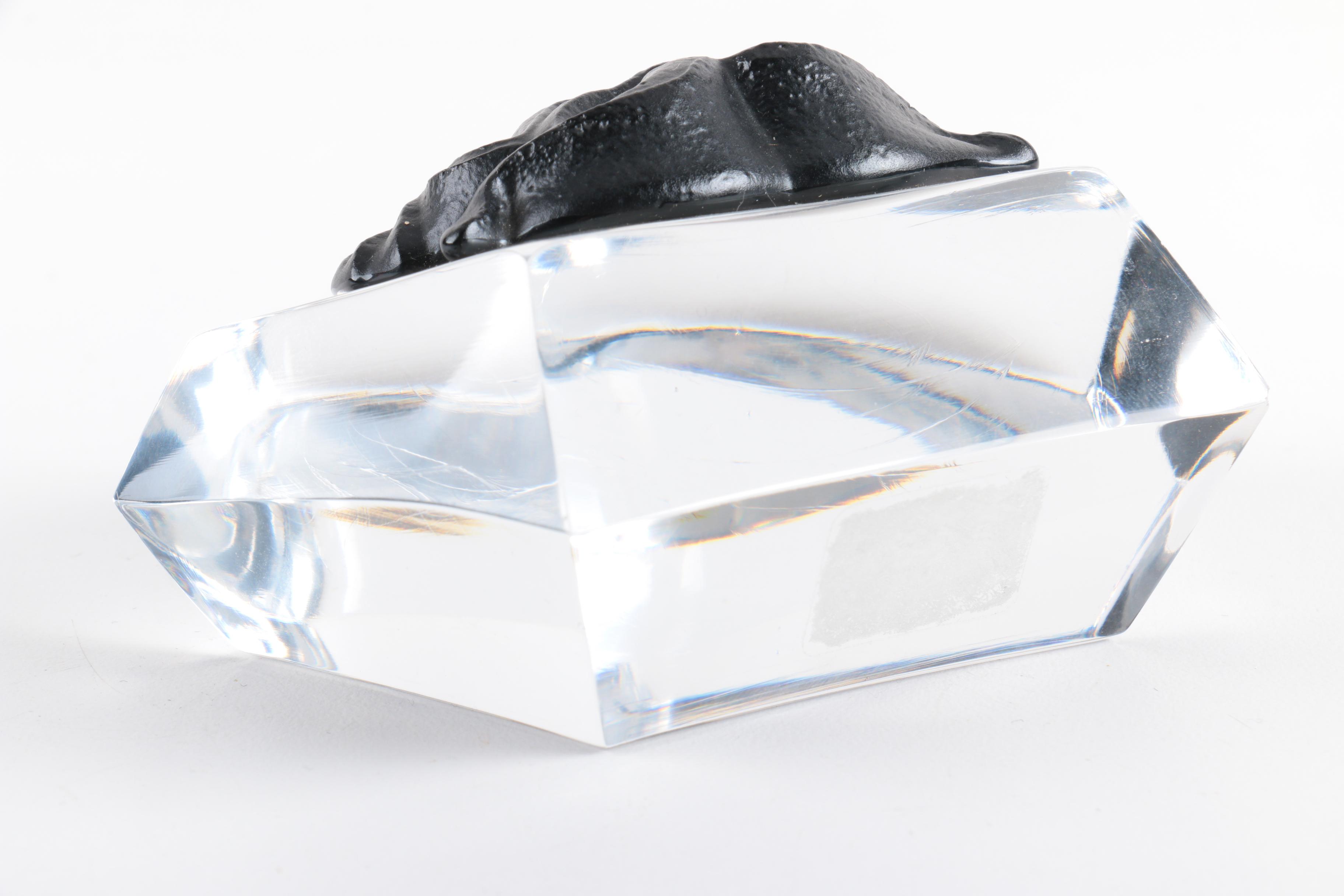 Lalique Crystal Satyr Face Paperweight | EBTH