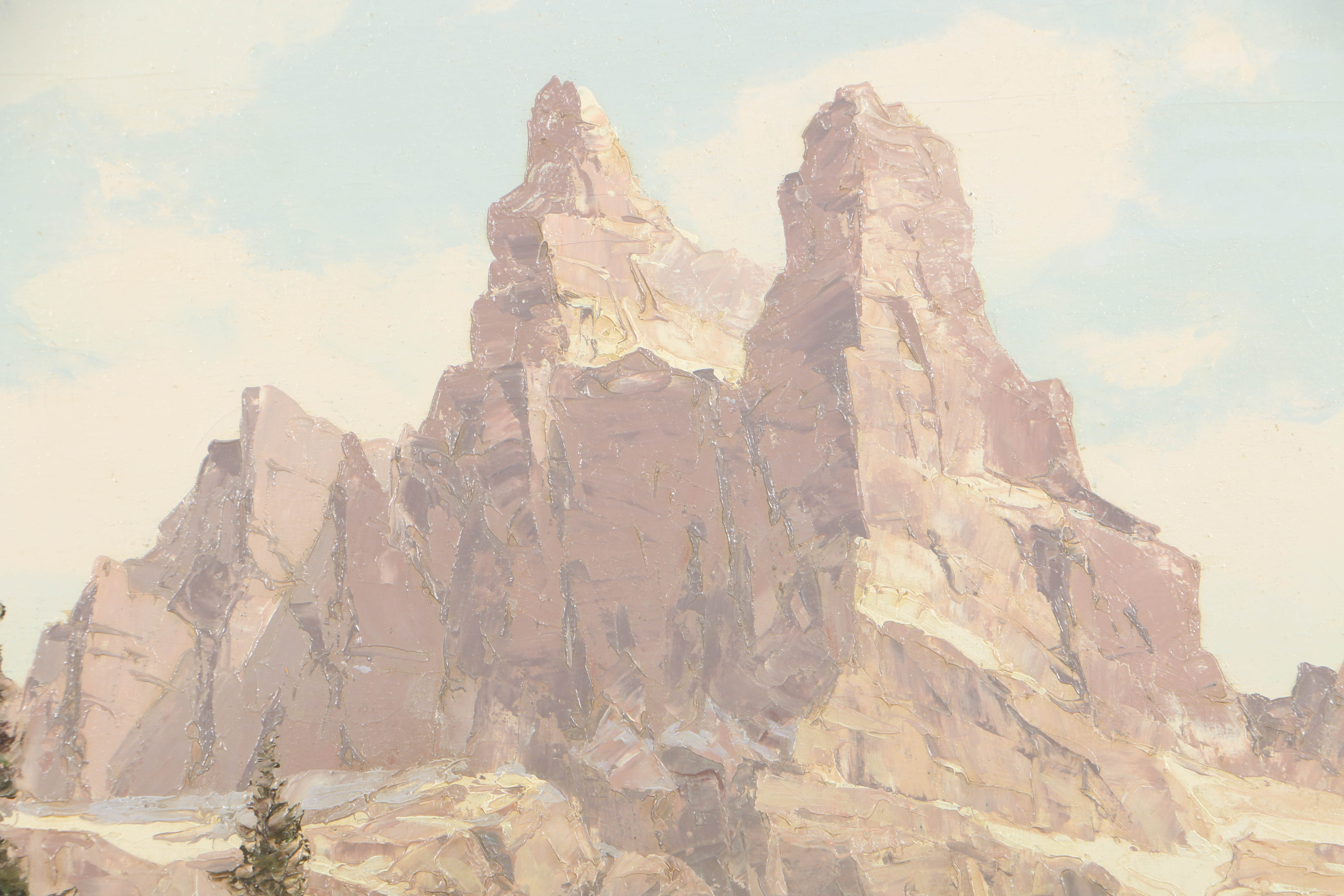 Ernst Carl Walter Retzlaff Oil Painting on Canvas of Swiss Alps ...