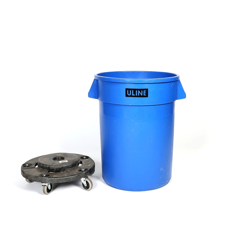 Pair of Uline Industrial Garbage Bins with Removable Roll Away Carts | EBTH