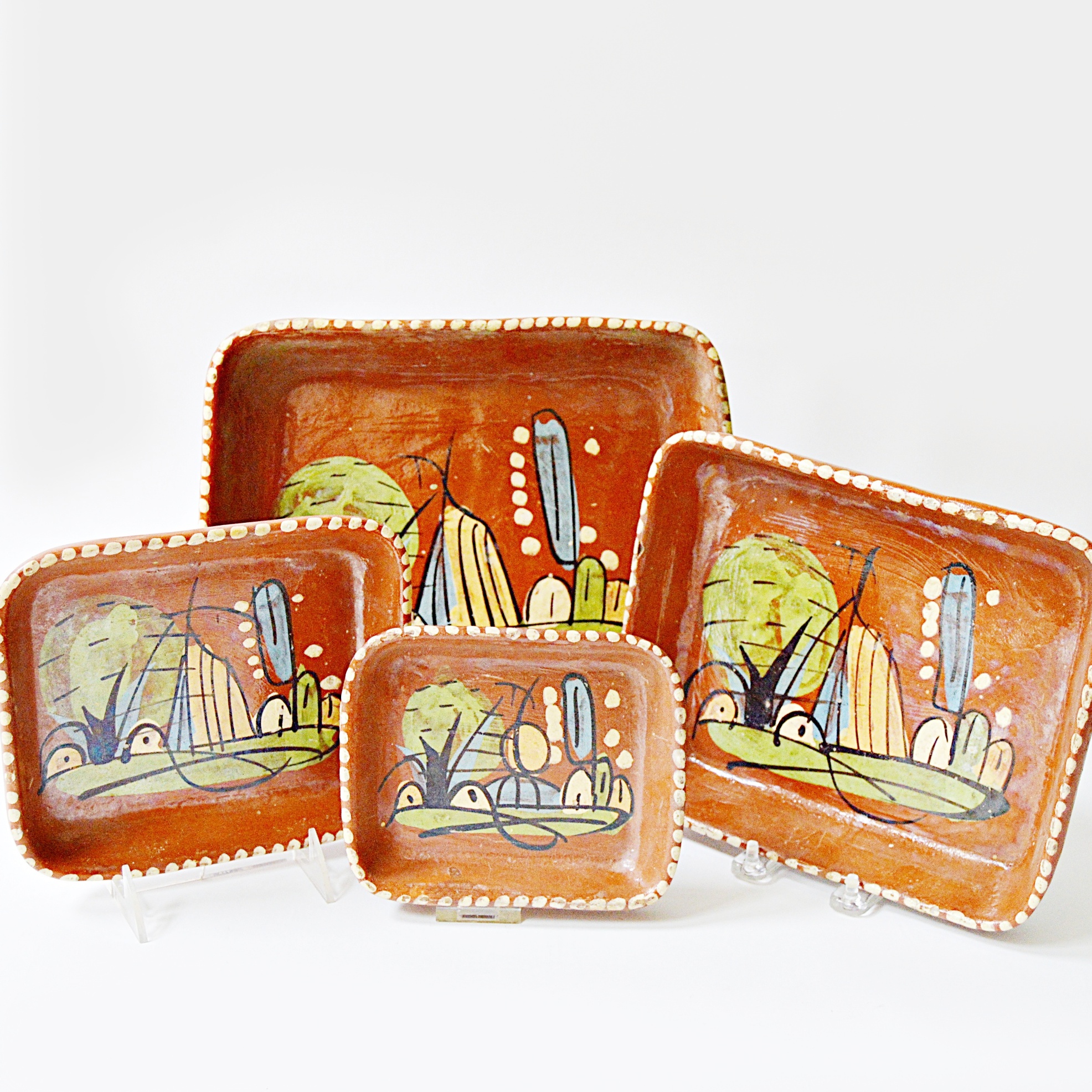 Set of Early 20th Century Mexican Terra Cotta Trays | EBTH