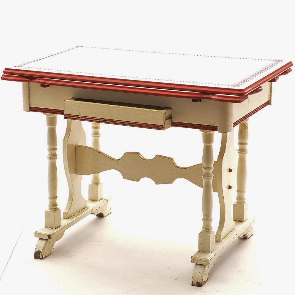 Mid-Century Enamel Top Kitchen Table by Benjamin Crysteel | EBTH