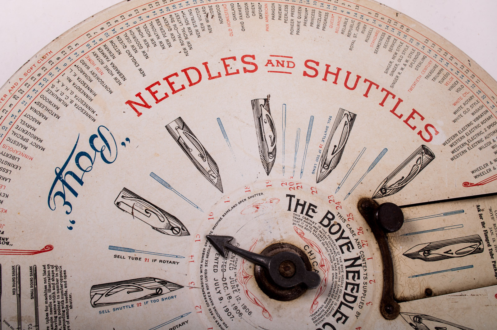 Antique 1909 Boye Brand Needles and Shuttles Dispenser Cabinet | EBTH