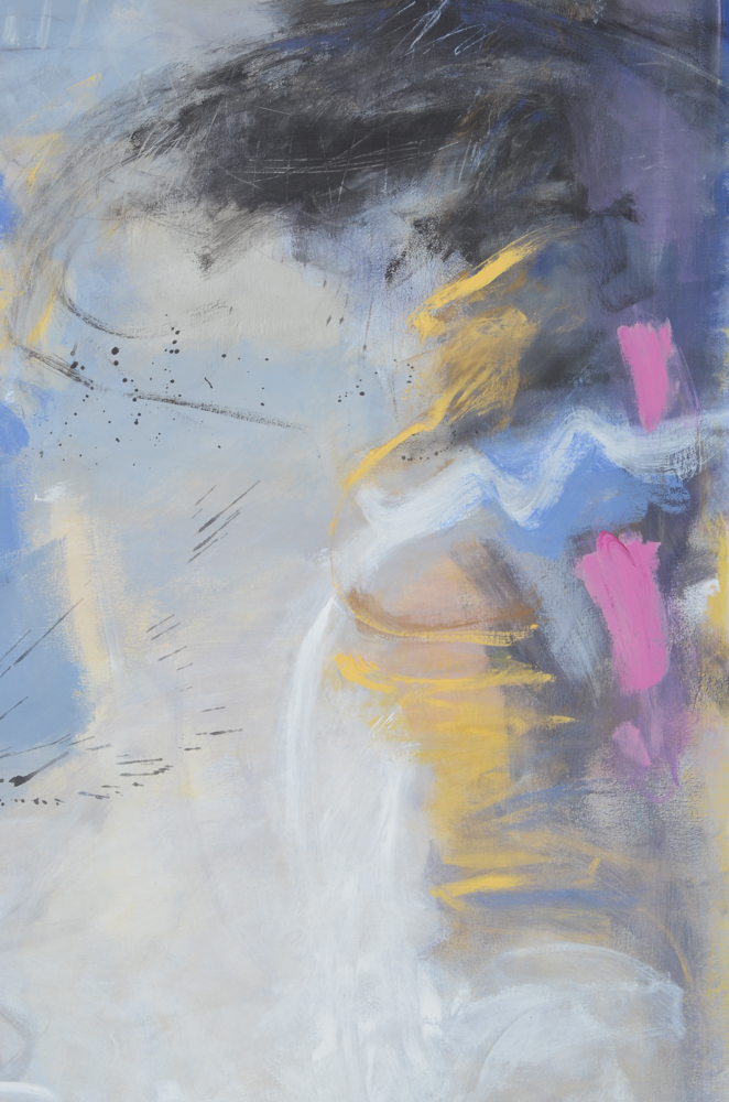 Original Oversized Abstract Acrylic Painting on Unstretched Canvas | EBTH