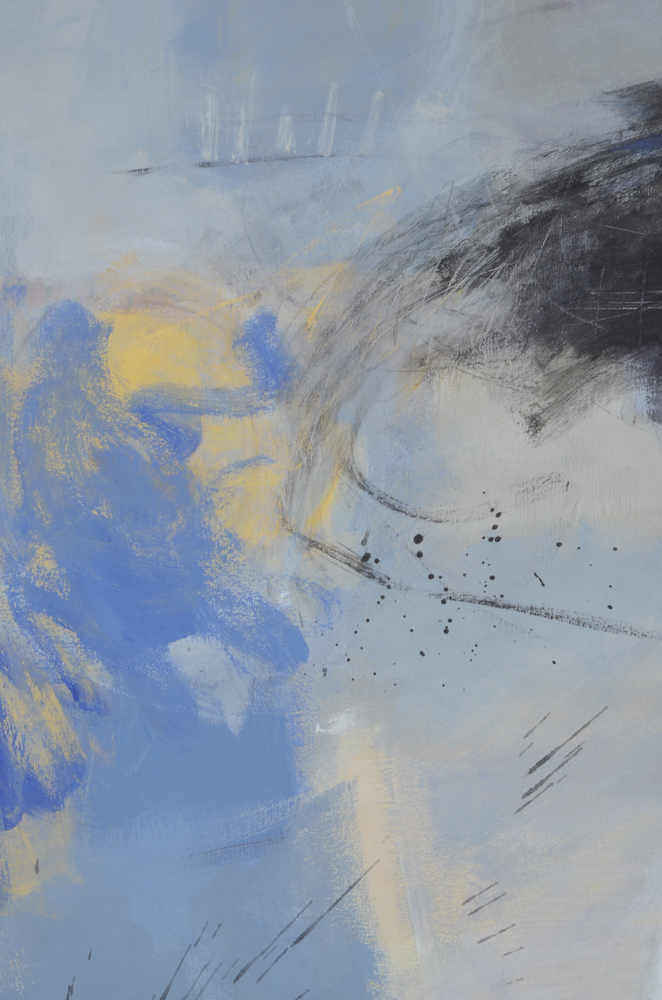 Original Oversized Abstract Acrylic Painting on Unstretched Canvas | EBTH