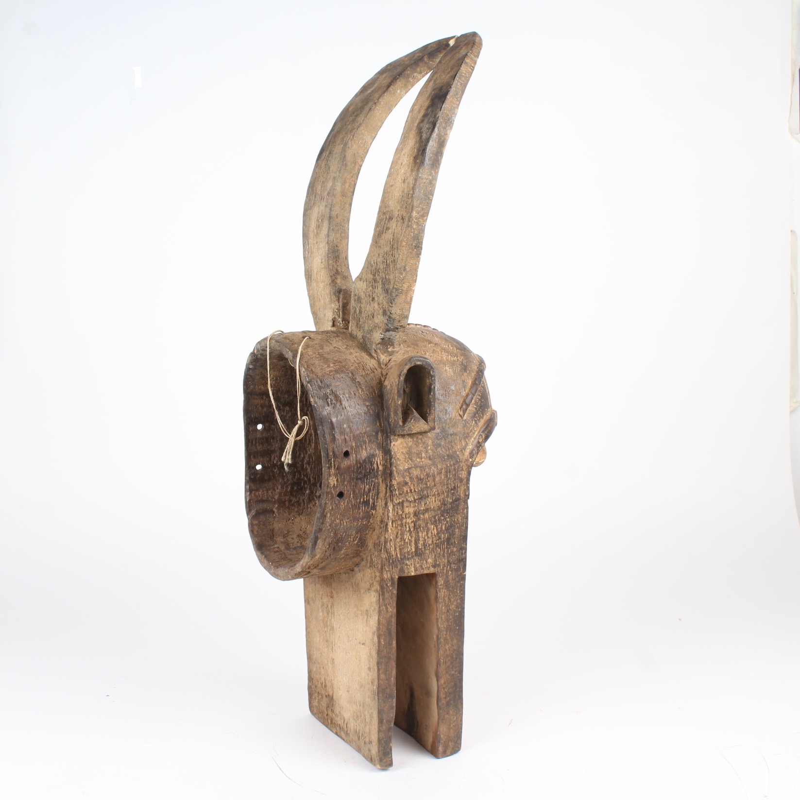 West African Carved Wooden Horned Mask | EBTH