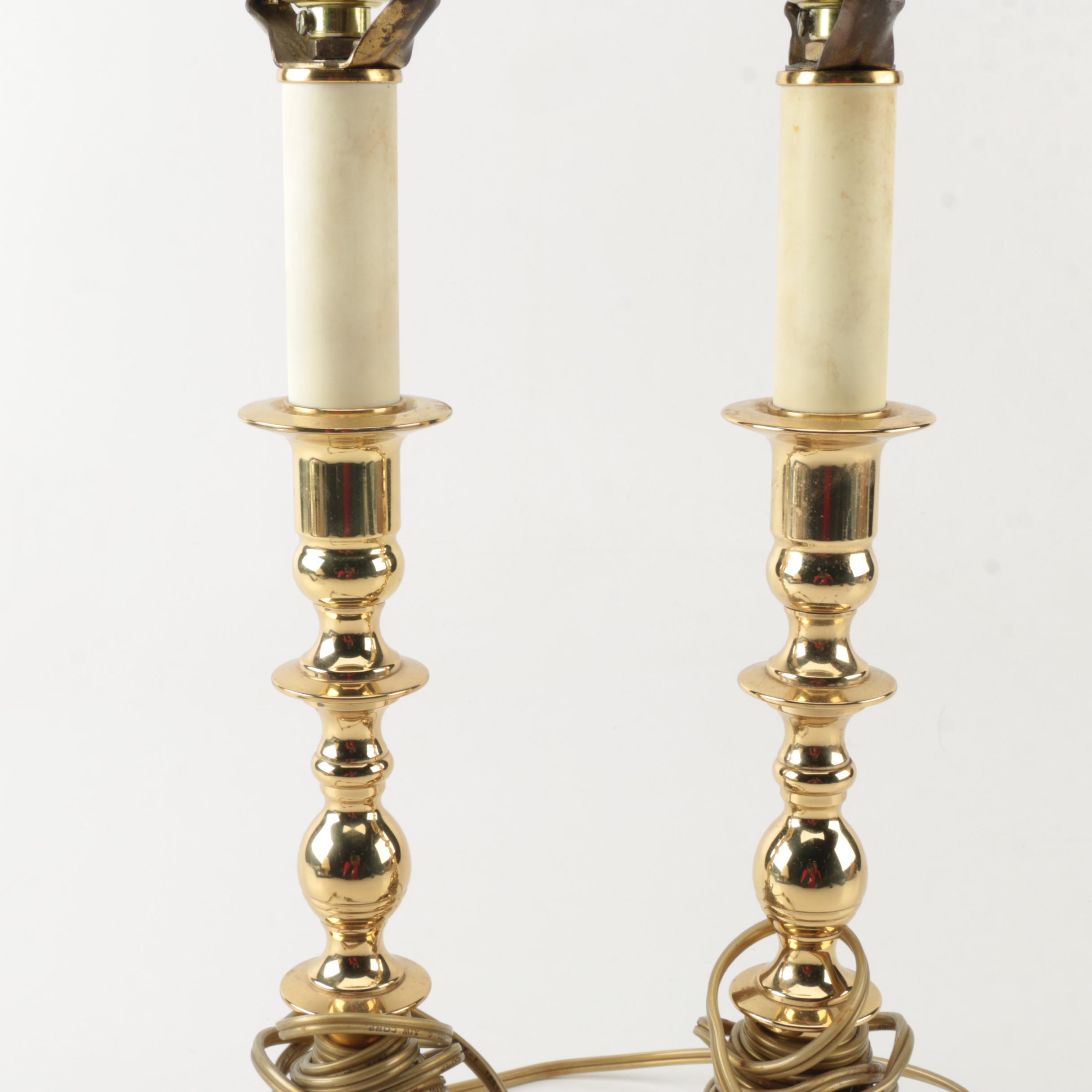 Vintage Baldwin Brass Candlestick Table Lamps | EBTH