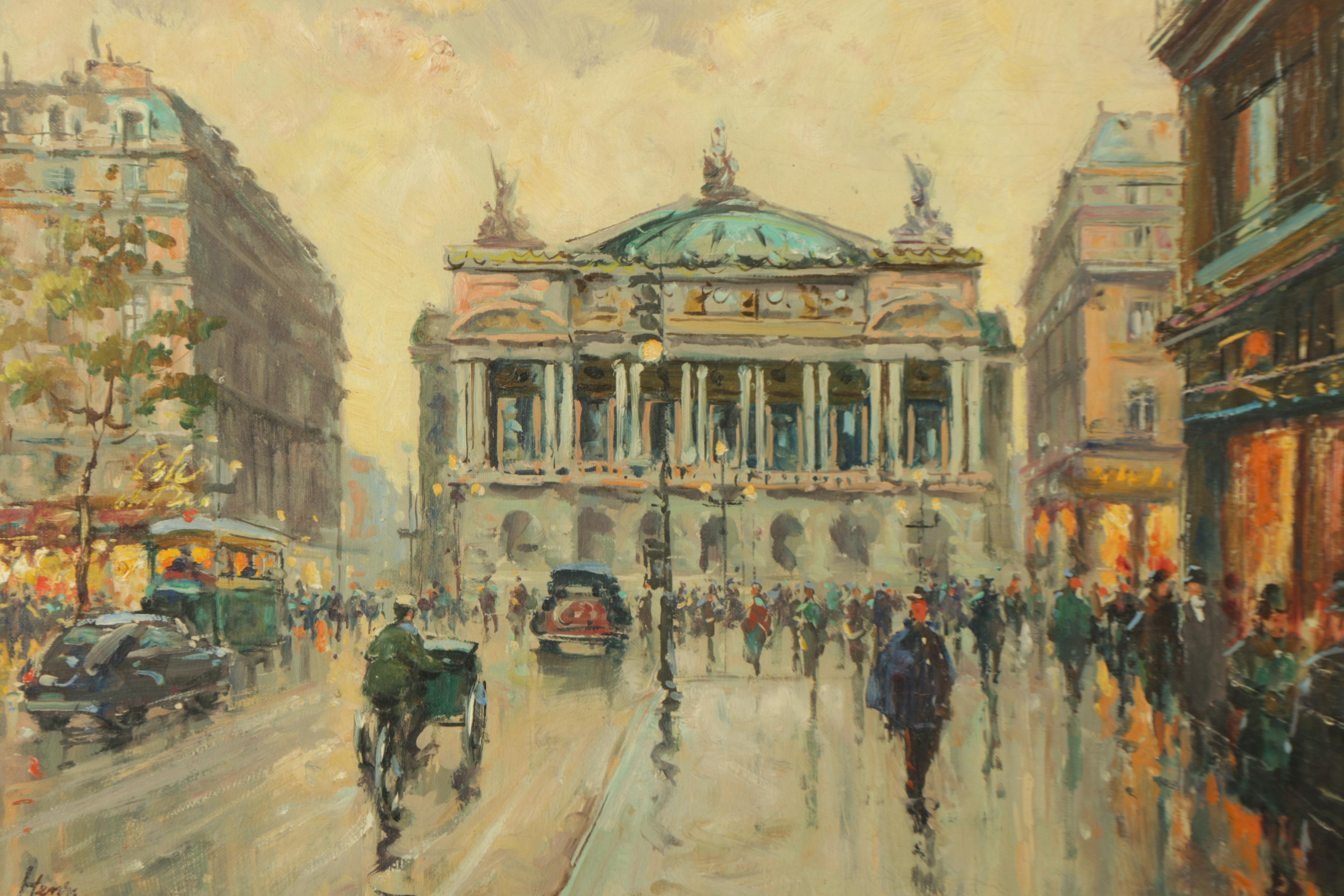 Henri Renard Oil Painting on Canvas of Paris Street Scene | EBTH
