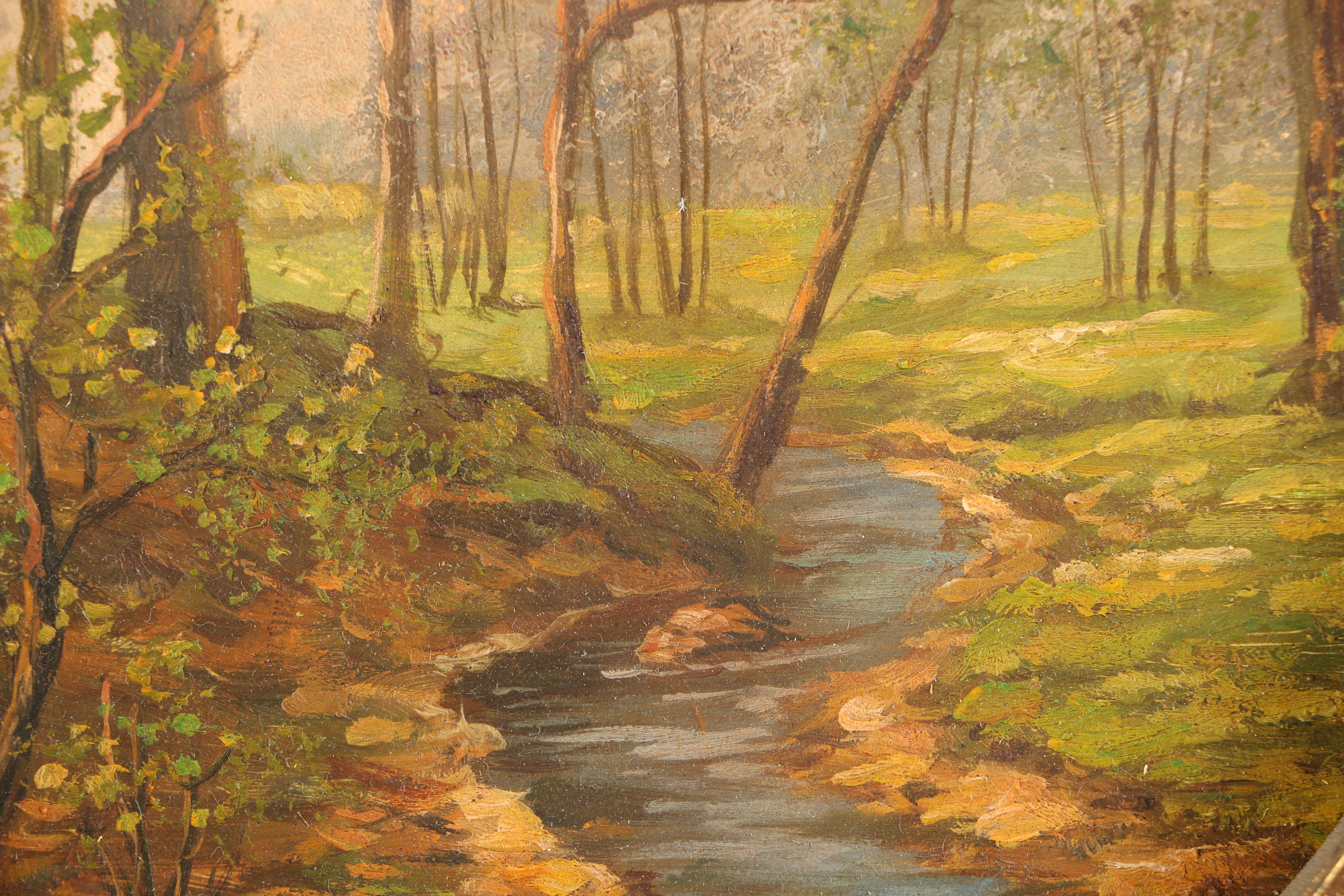 N. Mene Oil Painting on Panel of a Creek | EBTH