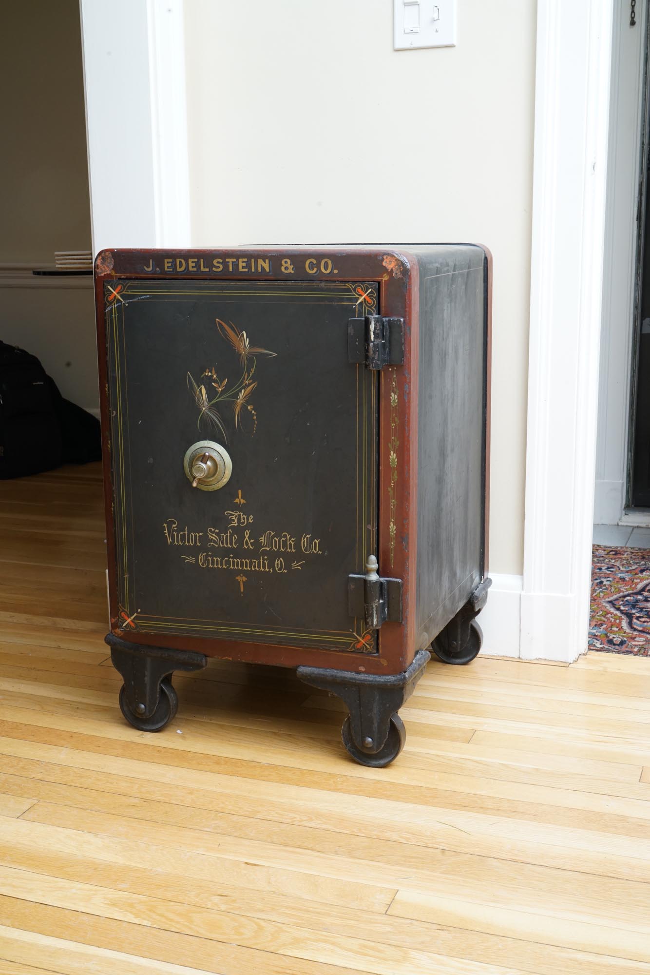 Late 19th Century Hand Painted Cast Iron Safe by The Victor Safe & Lock ...
