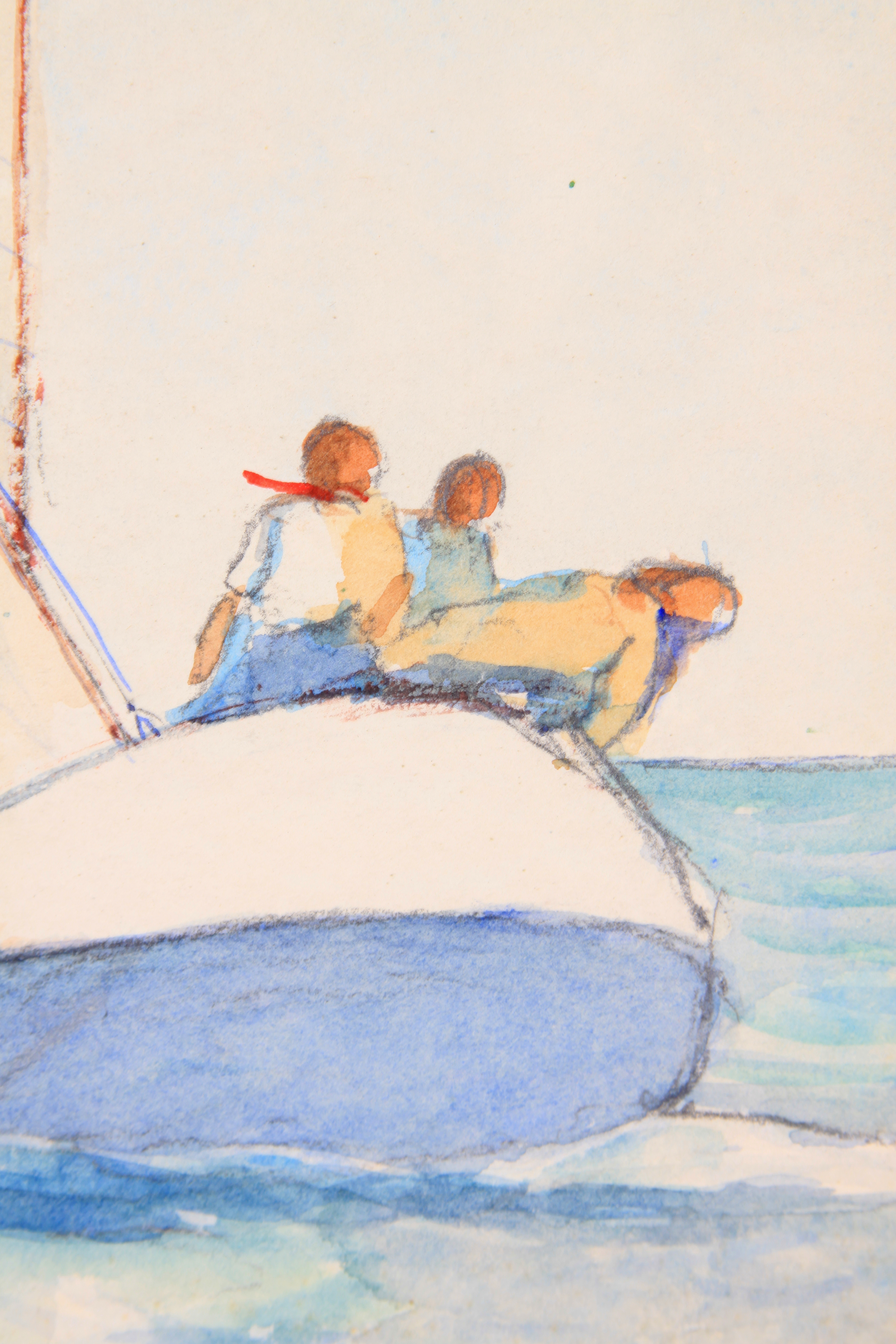 T. Watson Watercolor of a Sailing Race | EBTH