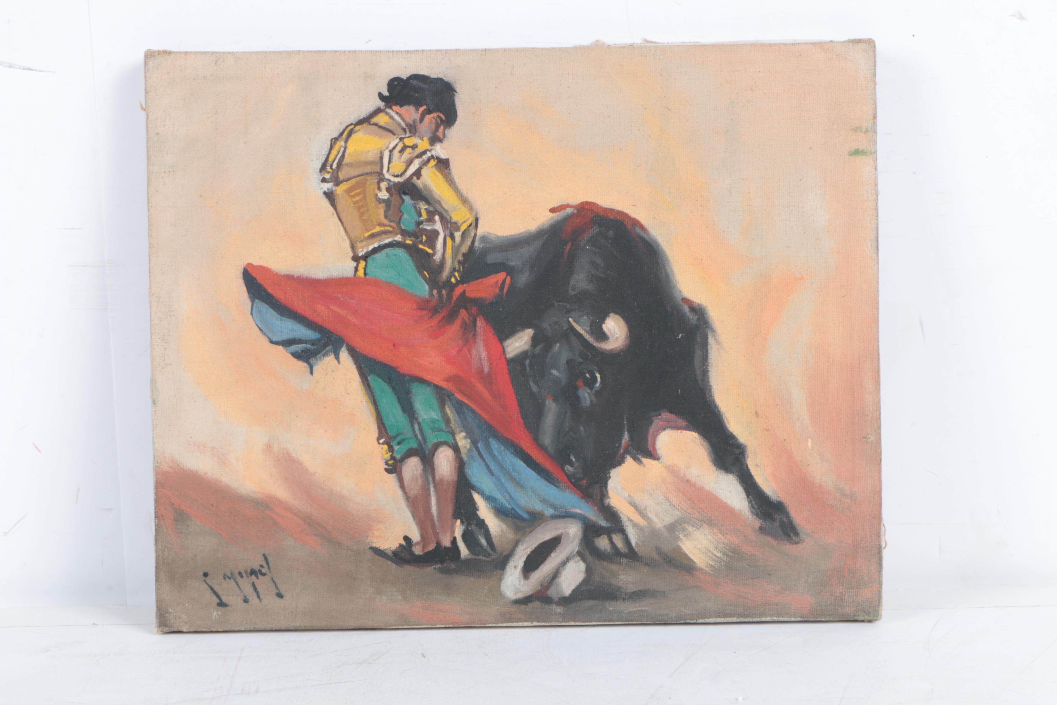 Oil Paintings of Bull Fighters on Canvas | EBTH