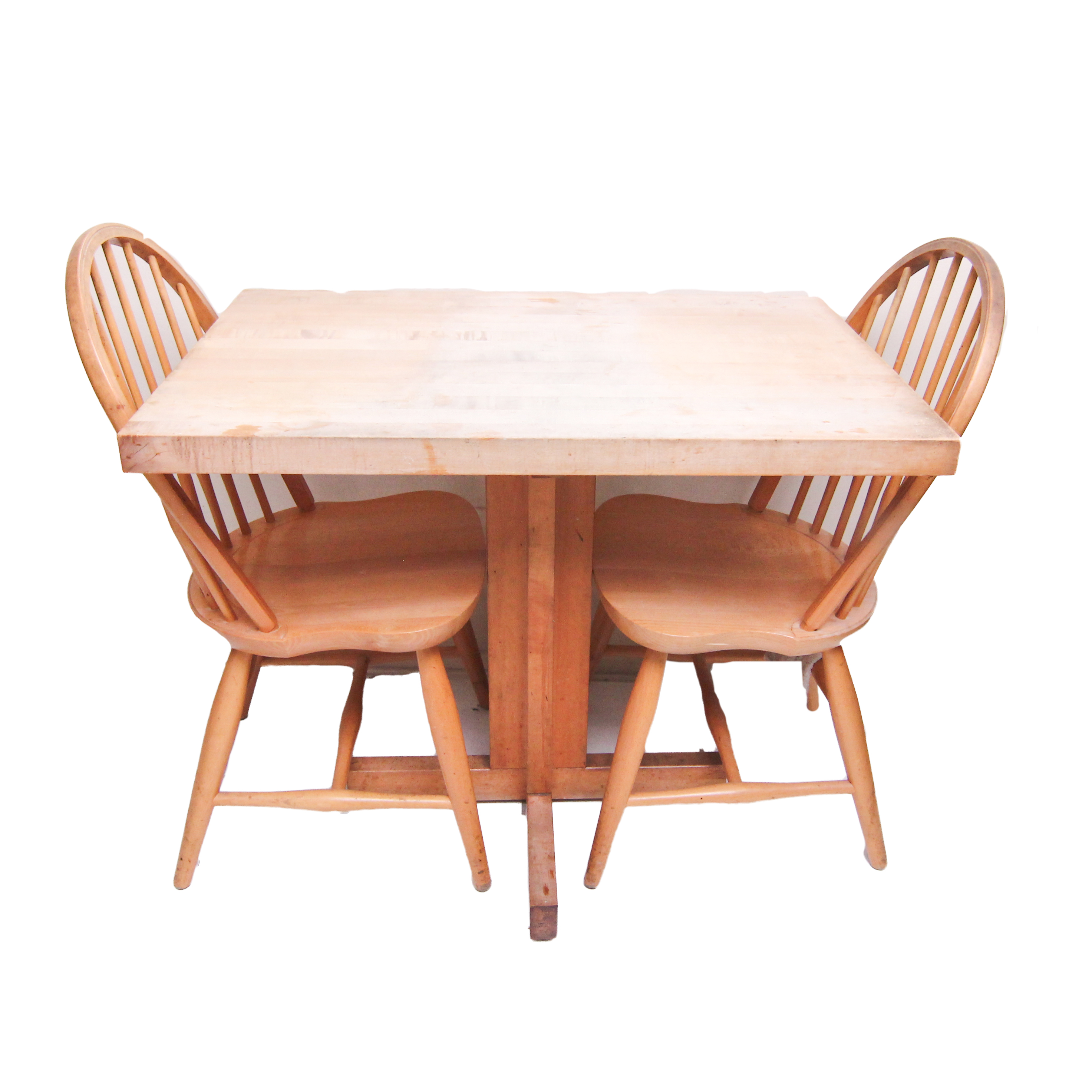 Laminated Maple Table and Two Chairs | EBTH