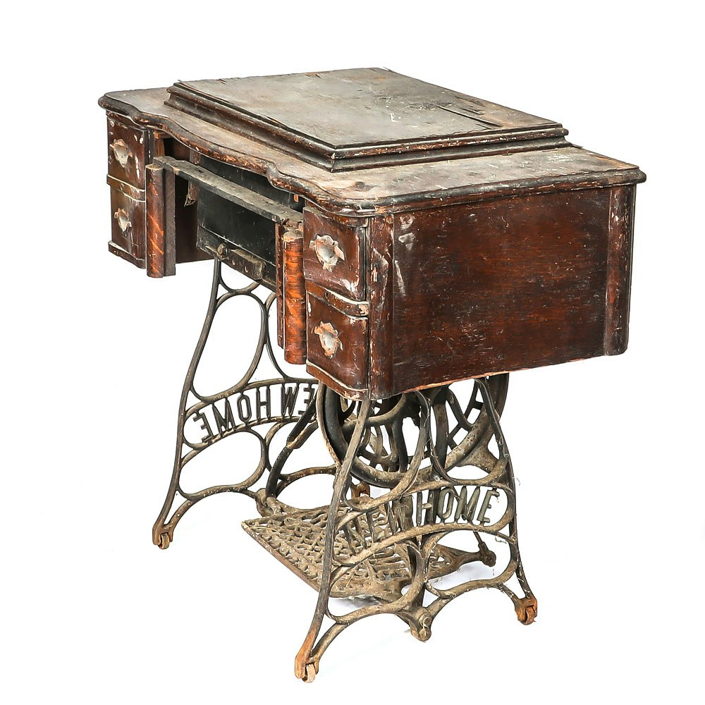 Antique New Home Sewing Machine With Cabinet EBTH antique-new-home-sewing-machine-with-cabinet-ebth