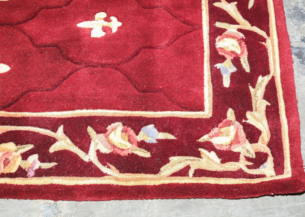 Burgundy Royal Palace Special Edition Fleur de Lis Wool Rug | EBTH