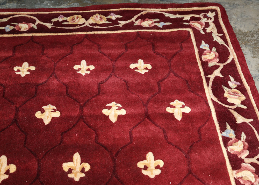 Burgundy Royal Palace Special Edition Fleur de Lis Wool Rug | EBTH