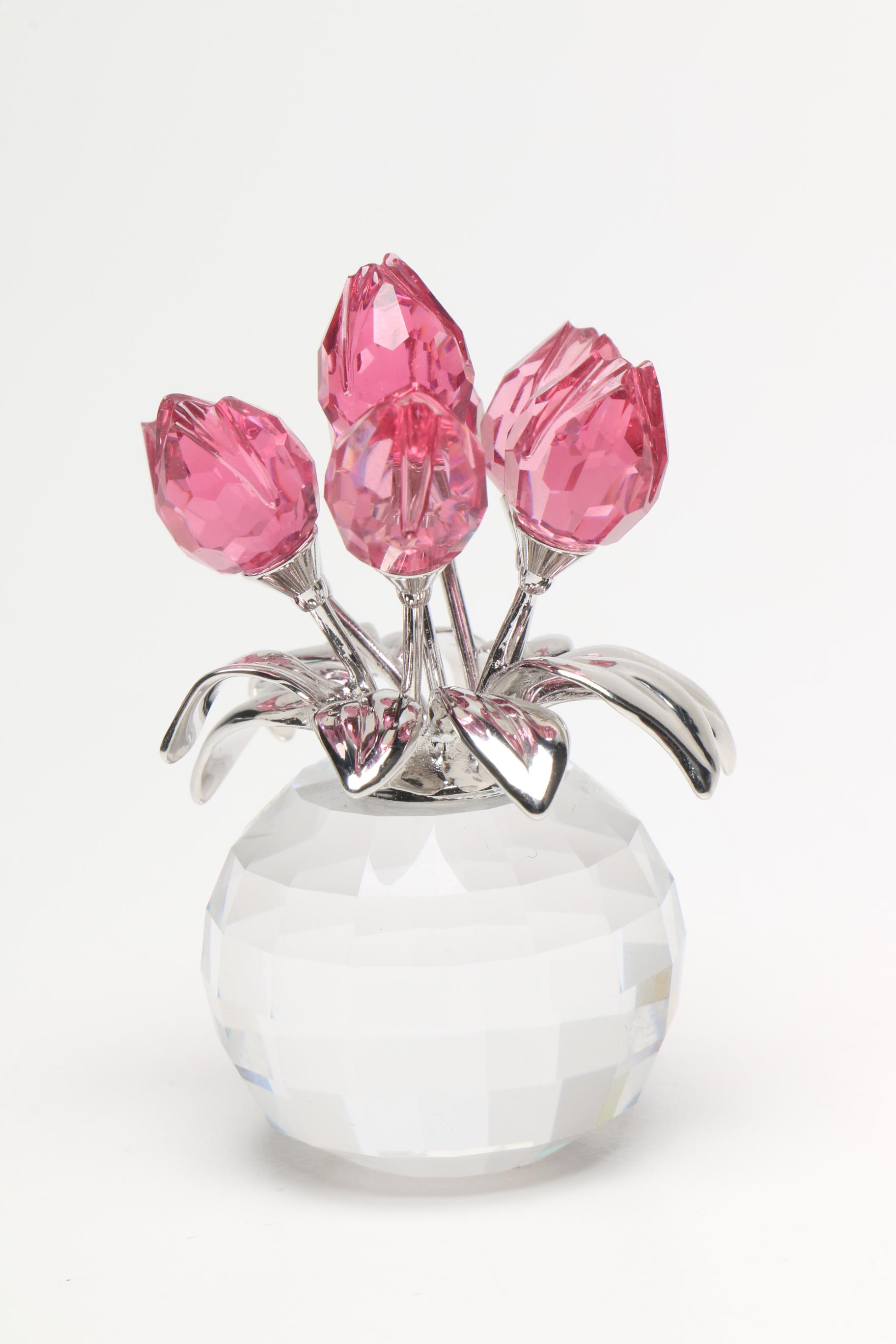 Swarovski Crystal Pink Tulip Bouquet | EBTH