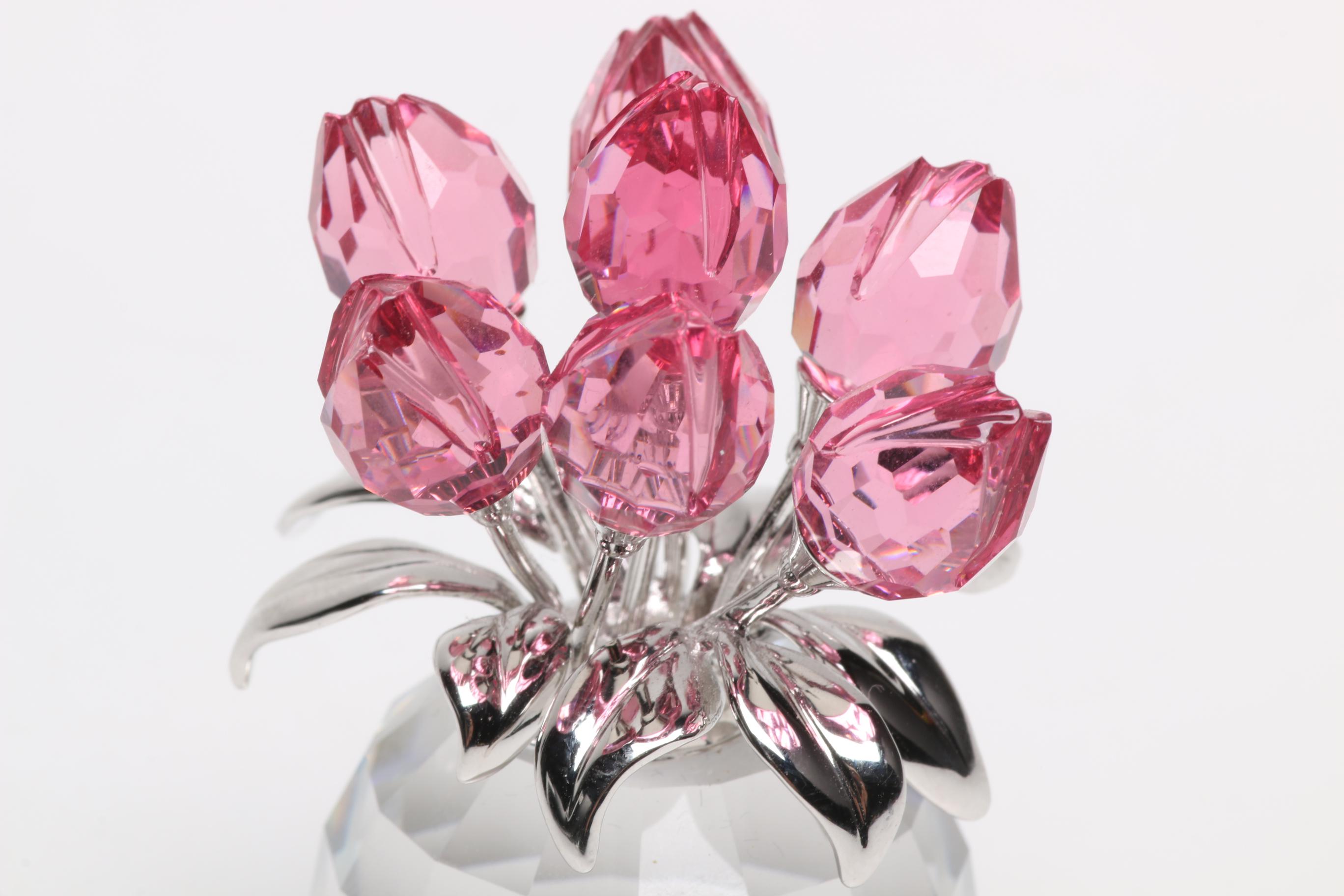 Swarovski Crystal Pink Tulip Bouquet | EBTH