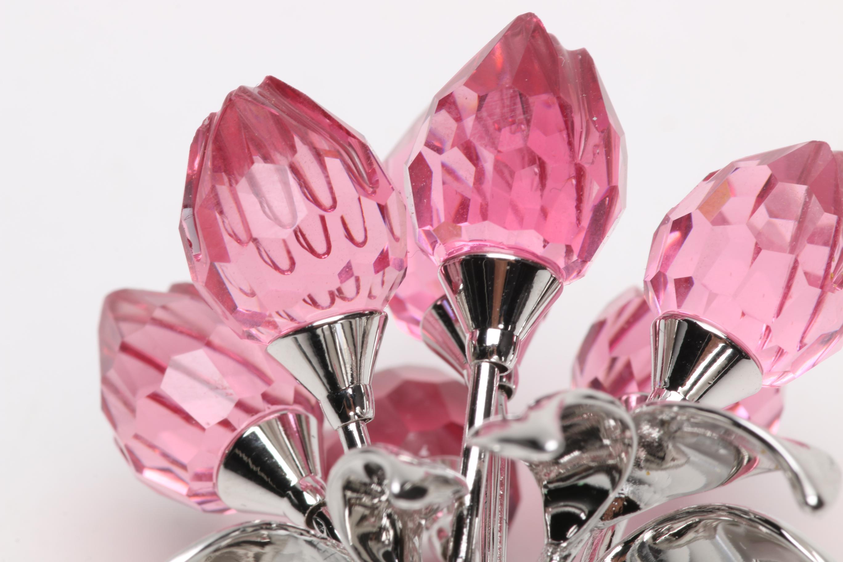 Swarovski Crystal Pink Tulip Bouquet | EBTH