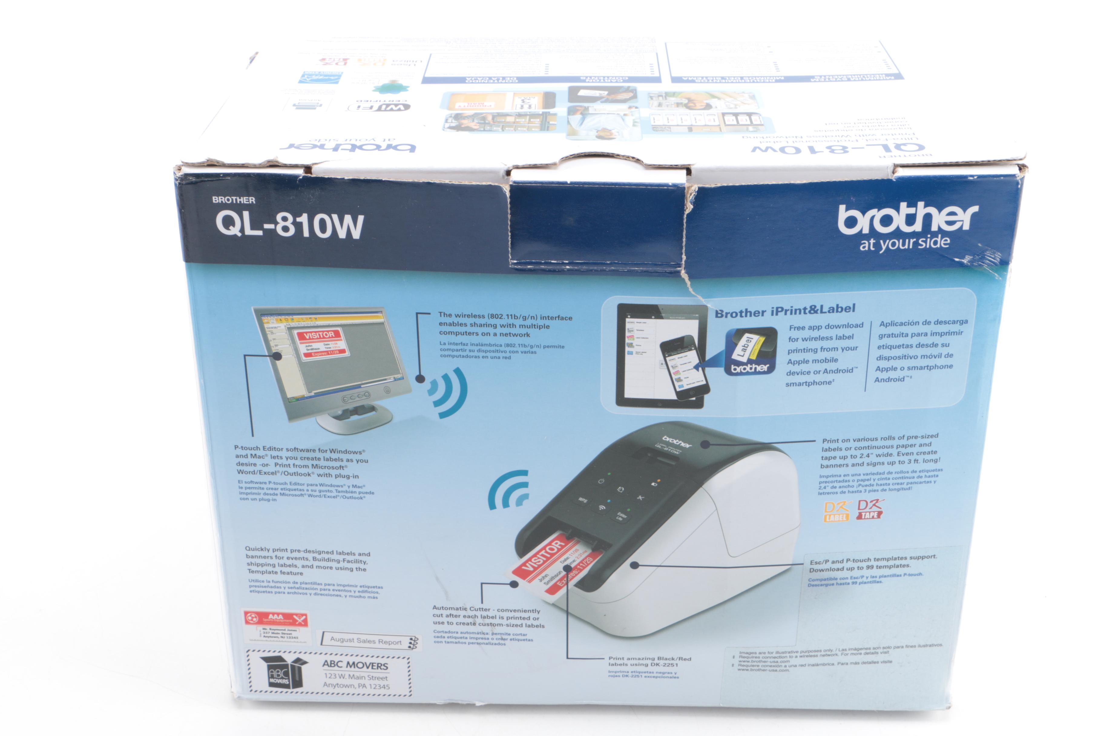 Brother QL-810W Label Printer with LiteTite Continuous Labels | EBTH
