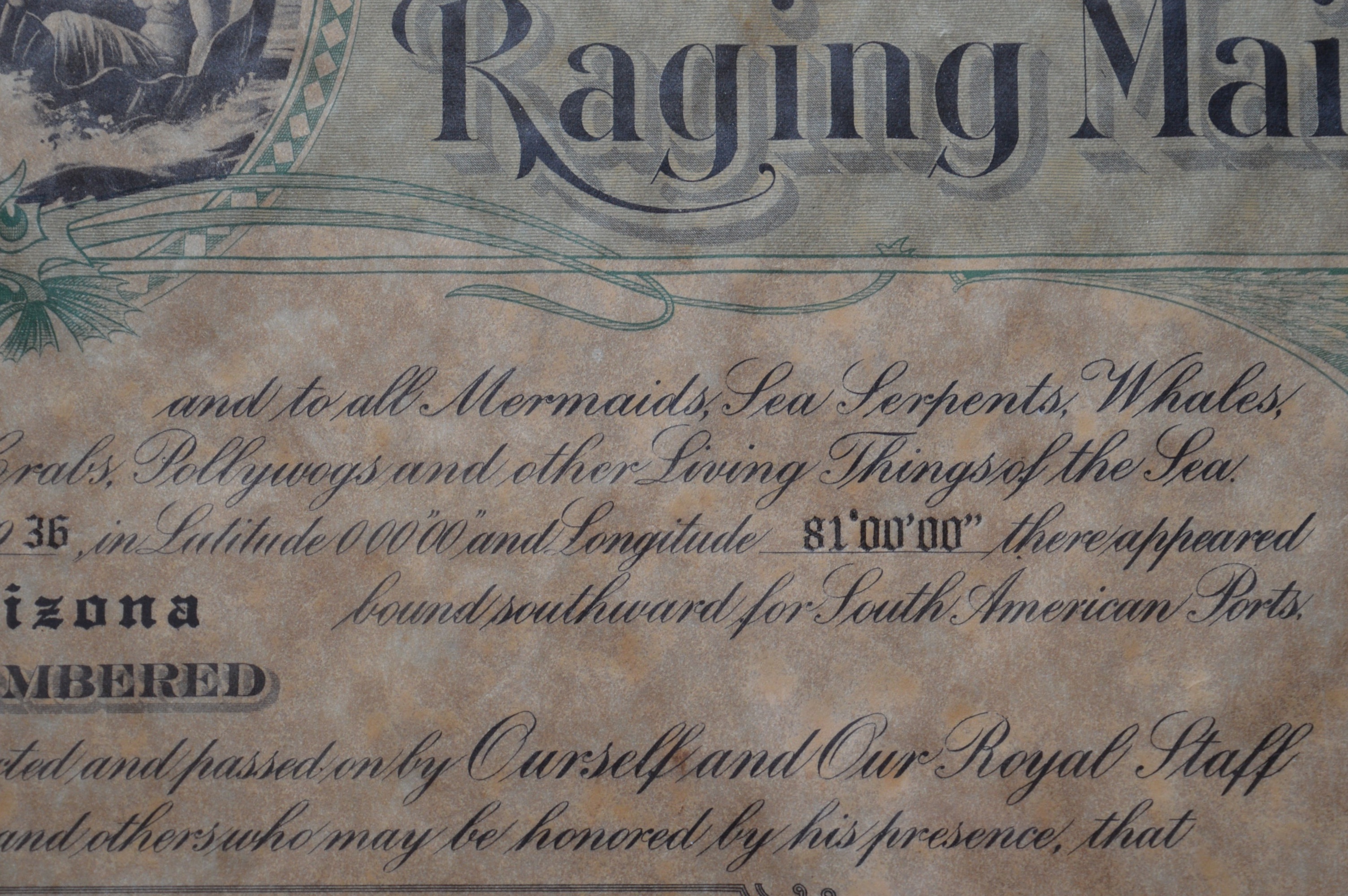 United States Navy USS Arizona Shellback Certificate | EBTH