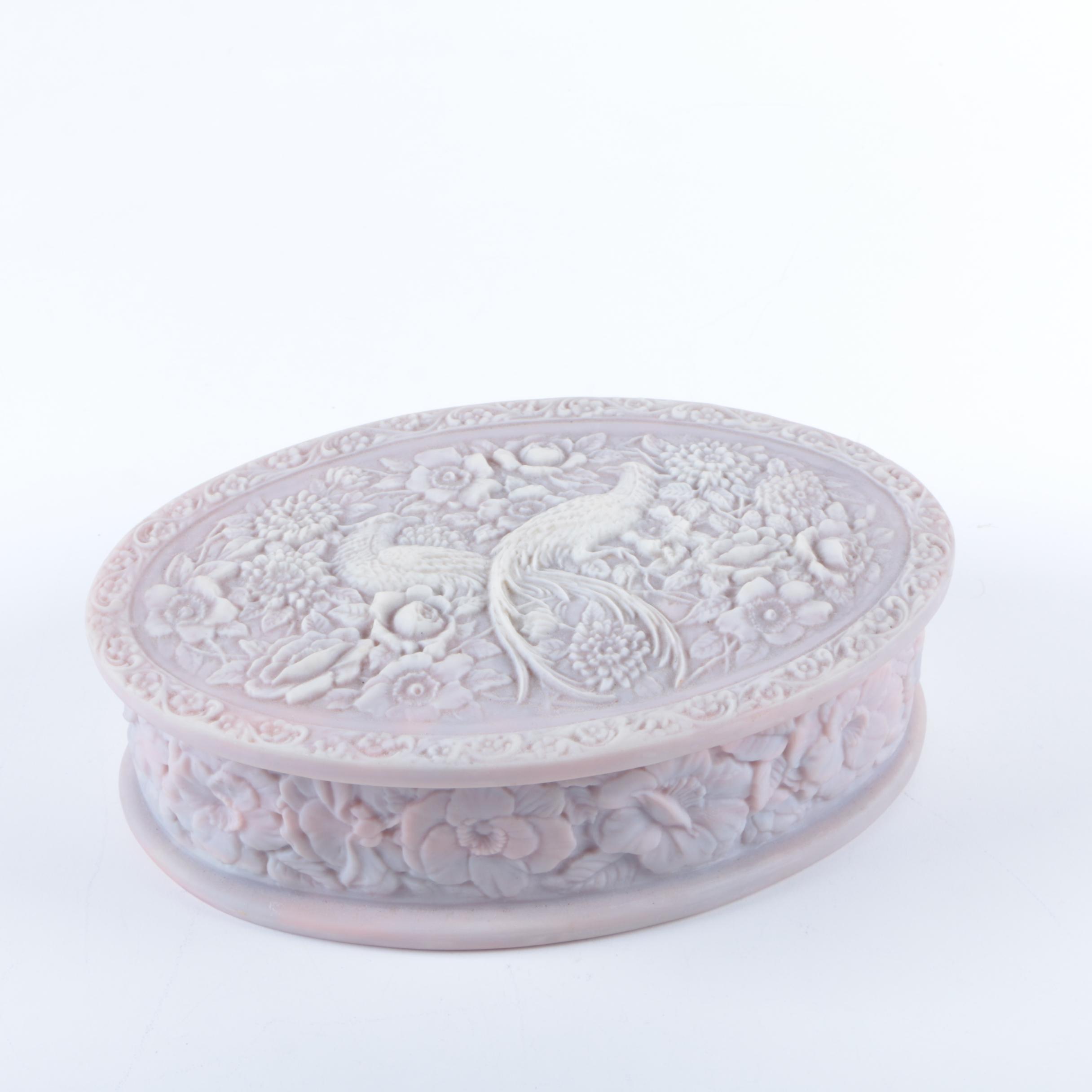 Hand Crafted Incolay Stone Trinket Box | EBTH