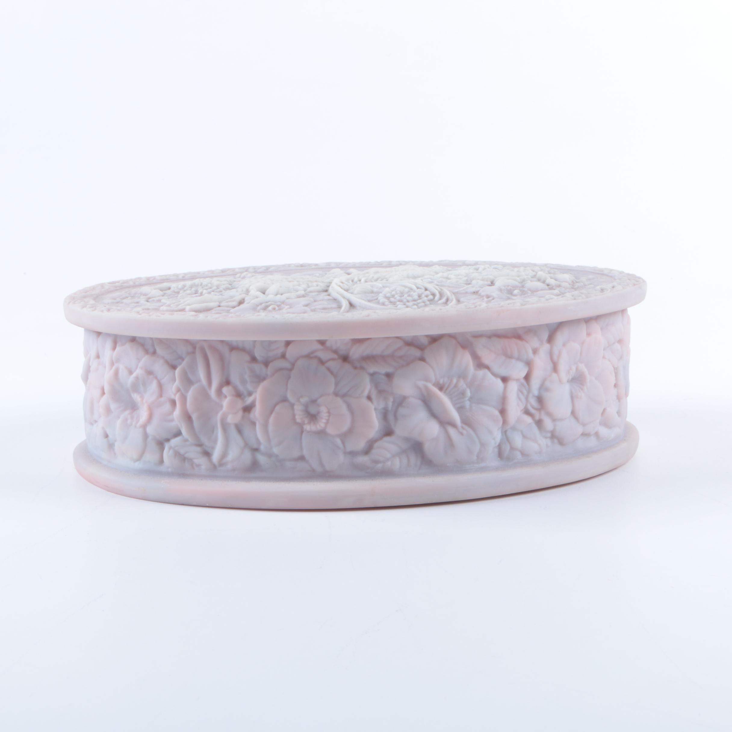 Hand Crafted Incolay Stone Trinket Box | EBTH